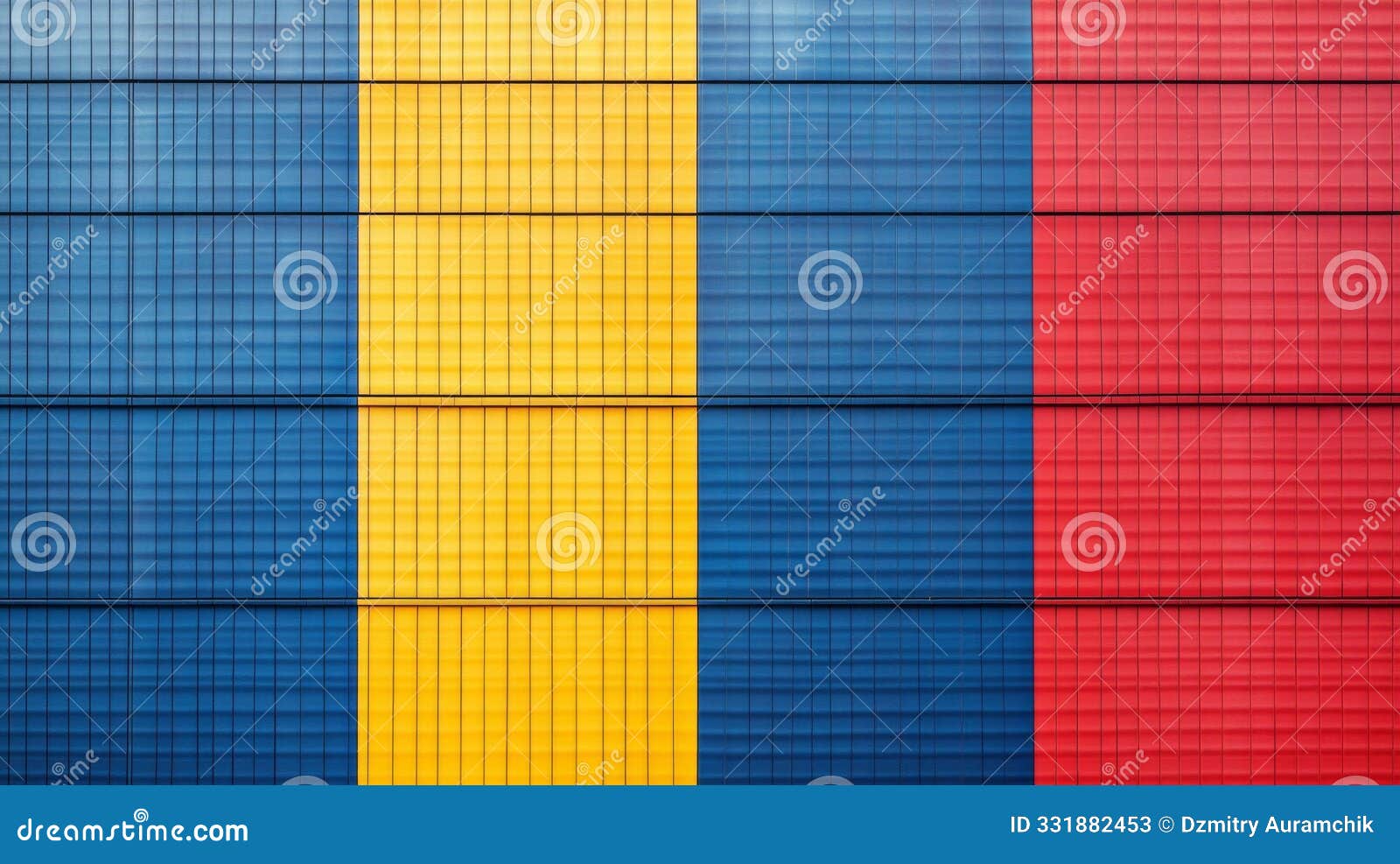 Panels of Red, Yellow, and Blue Abstract Architecture Stock Image ...