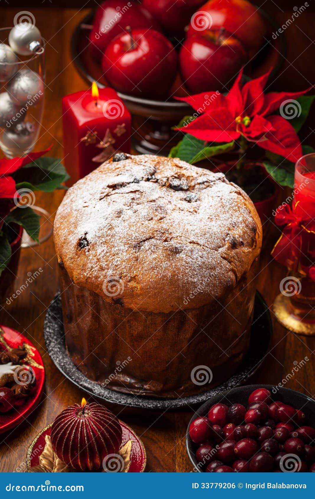 Panettone Cake for Christmas Stock Photo - Image of orange, citron ...