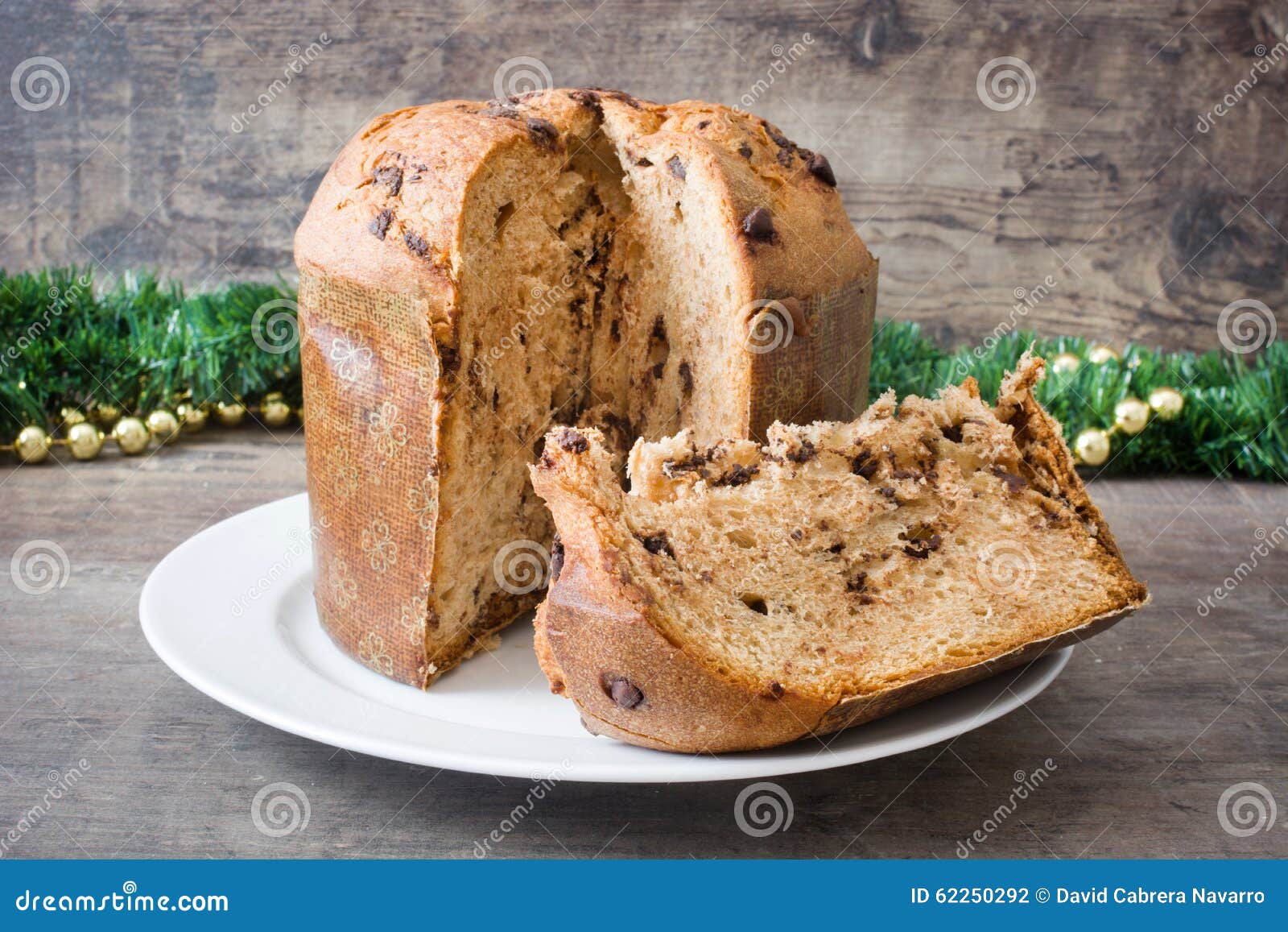 Panettone With Chocolate, Traditional Italian Dessert Cake For ...