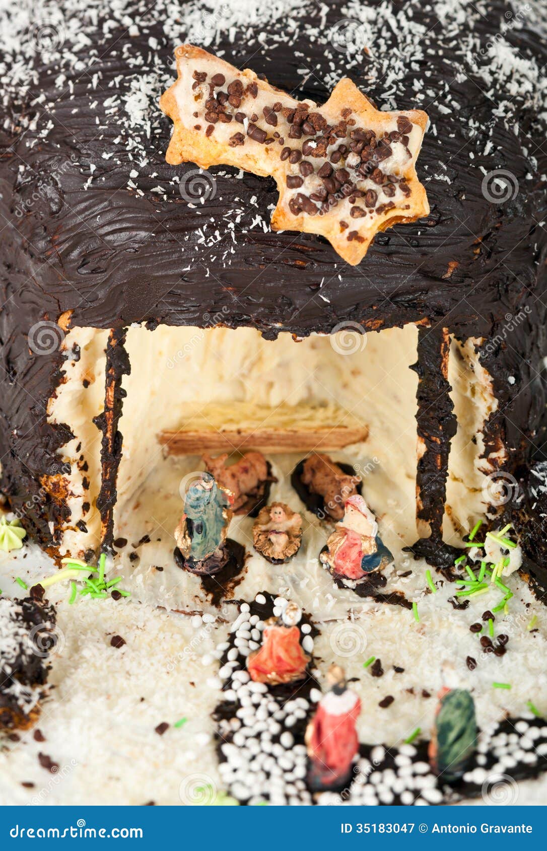 Panettone Shaped Nativity Scene Stock Image - Image of candy, shaped ...