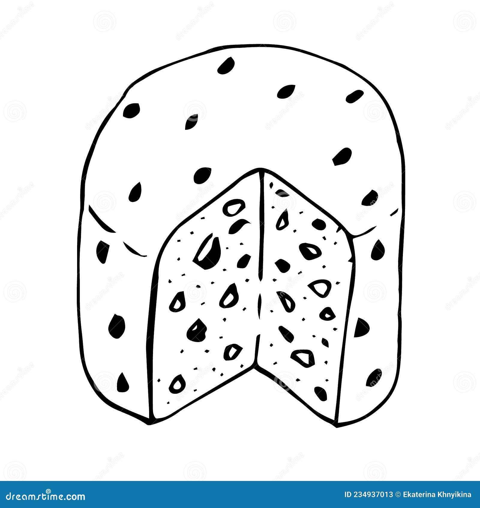 Panettone Vector Illustration, Hand Drawing Doodle Stock Vector ...