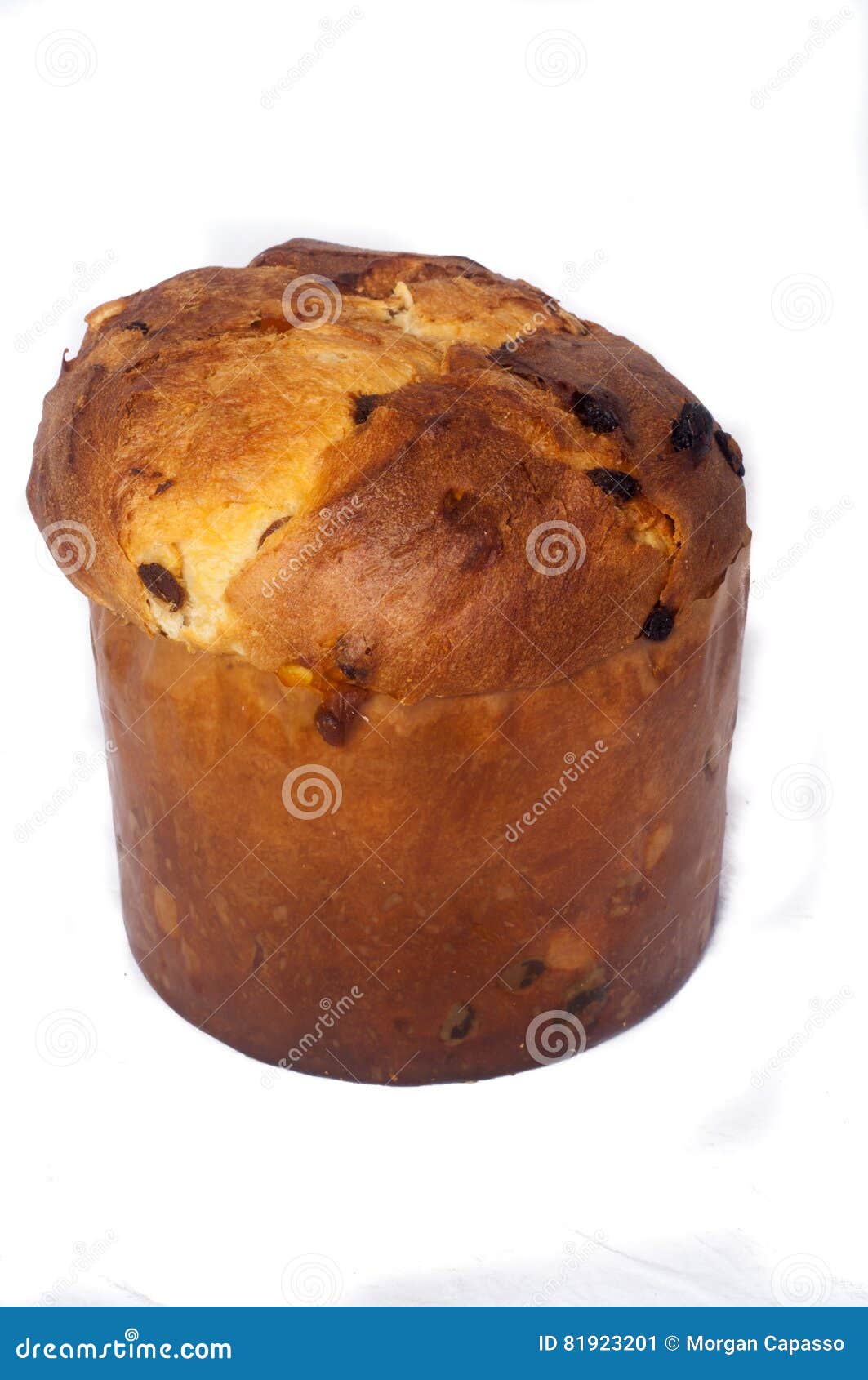 Panettone on an White Background Stock Image - Image of bakery, closeup ...
