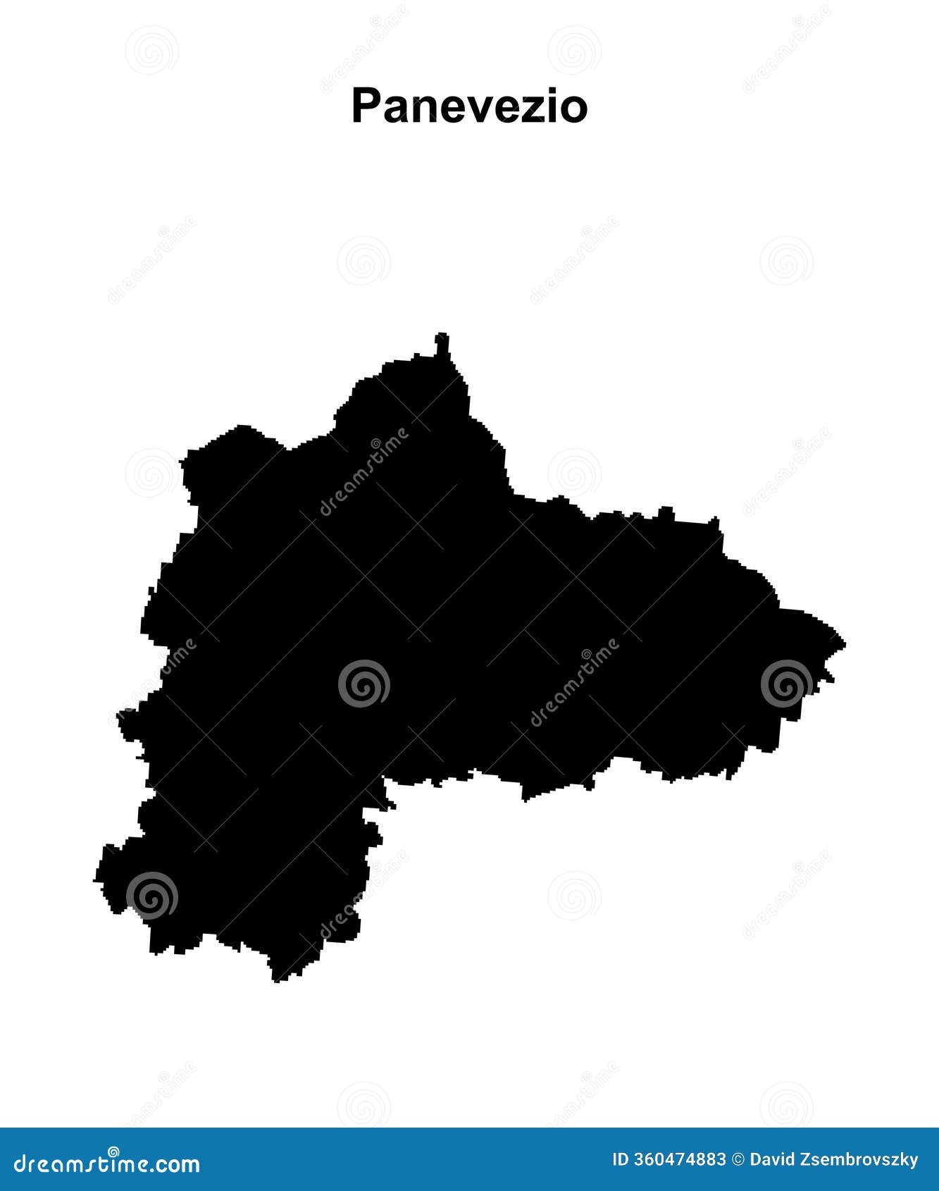 Panevezio outline map stock illustration. Illustration of region ...