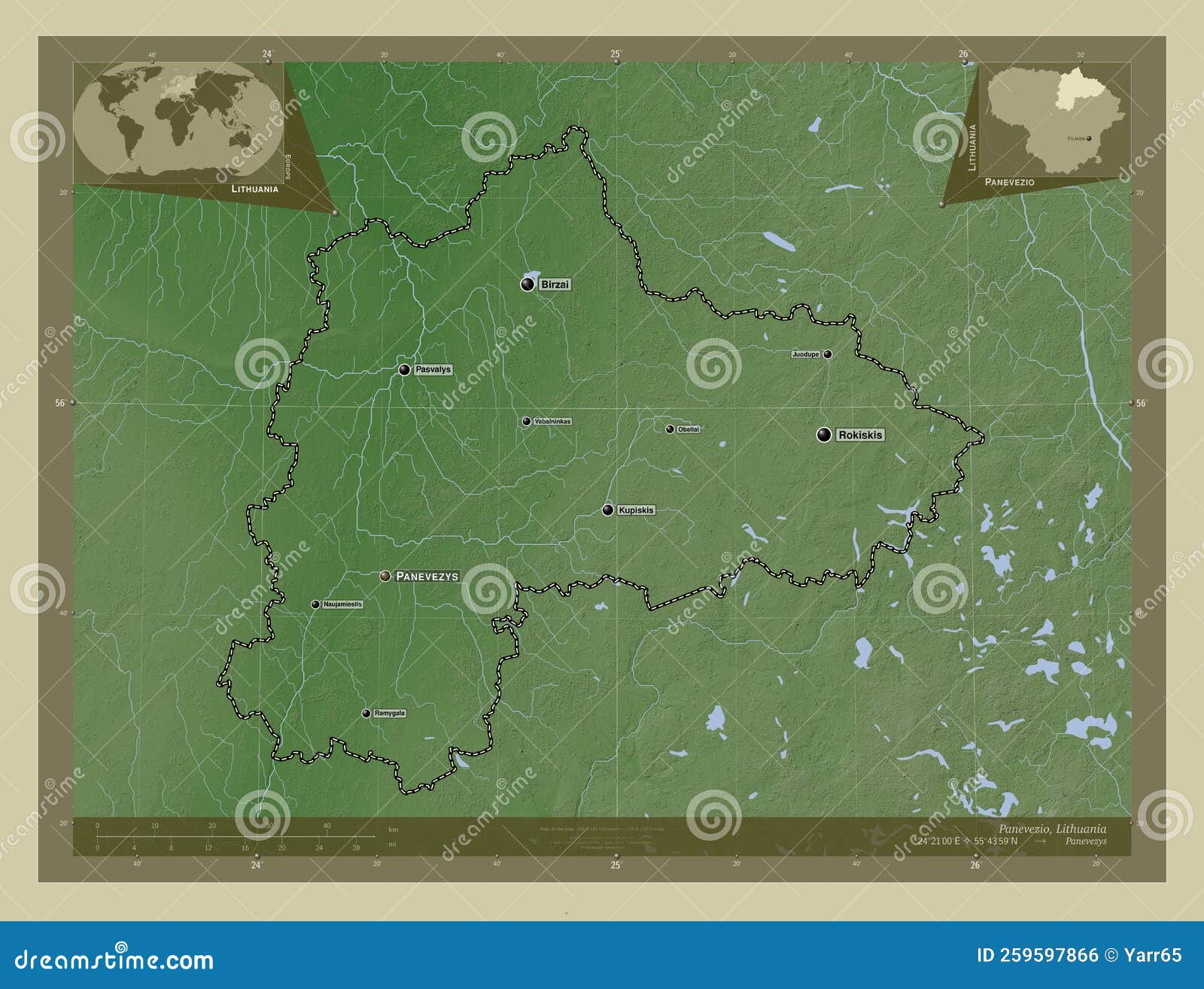 Panevezio, Lithuania. Wiki. Labelled Points of Cities Stock ...