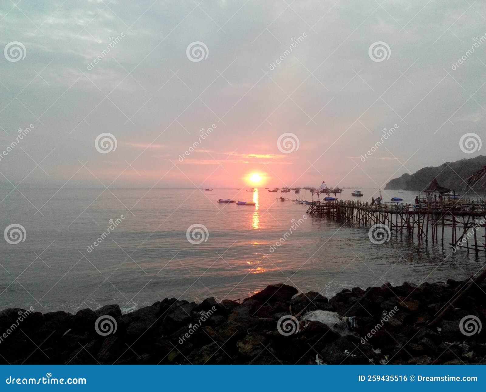 Pangandaran Beach Sunset stock photo. Image of sunset - 259435516