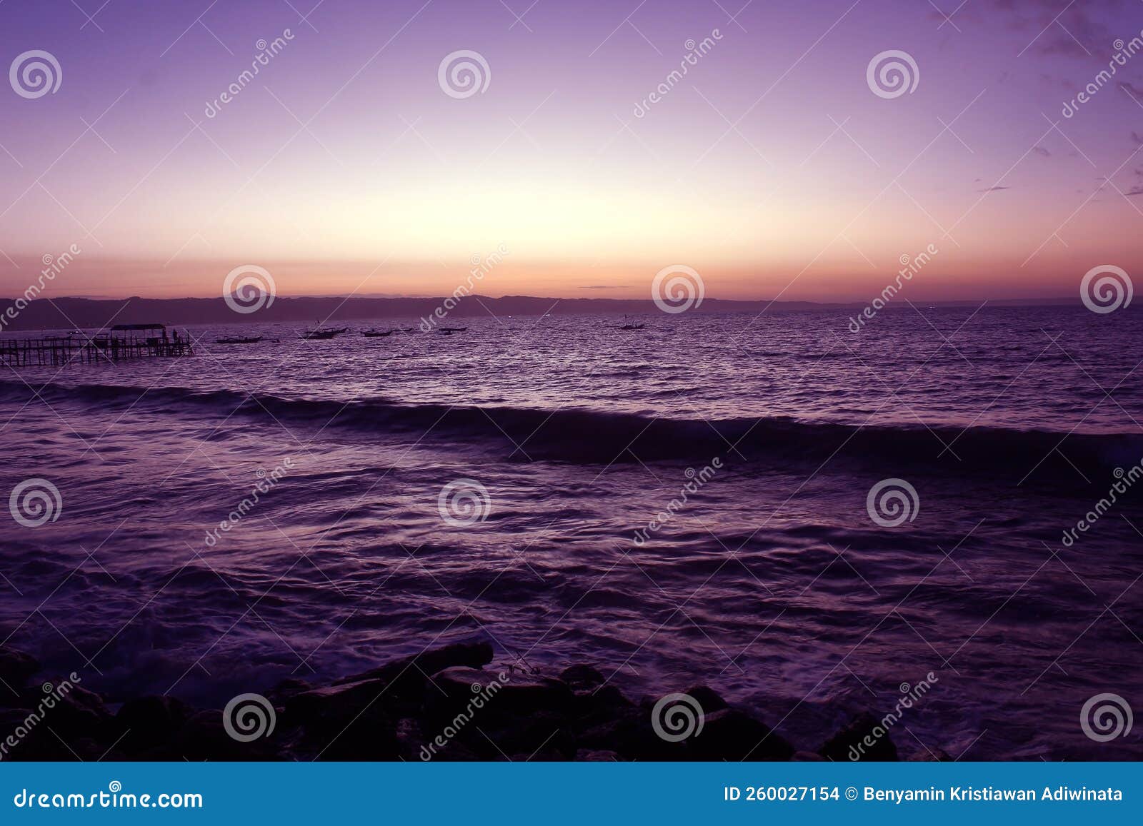 Sunset on Pangandaran Beach West Java Indonesia Stock Photo - Image of ...