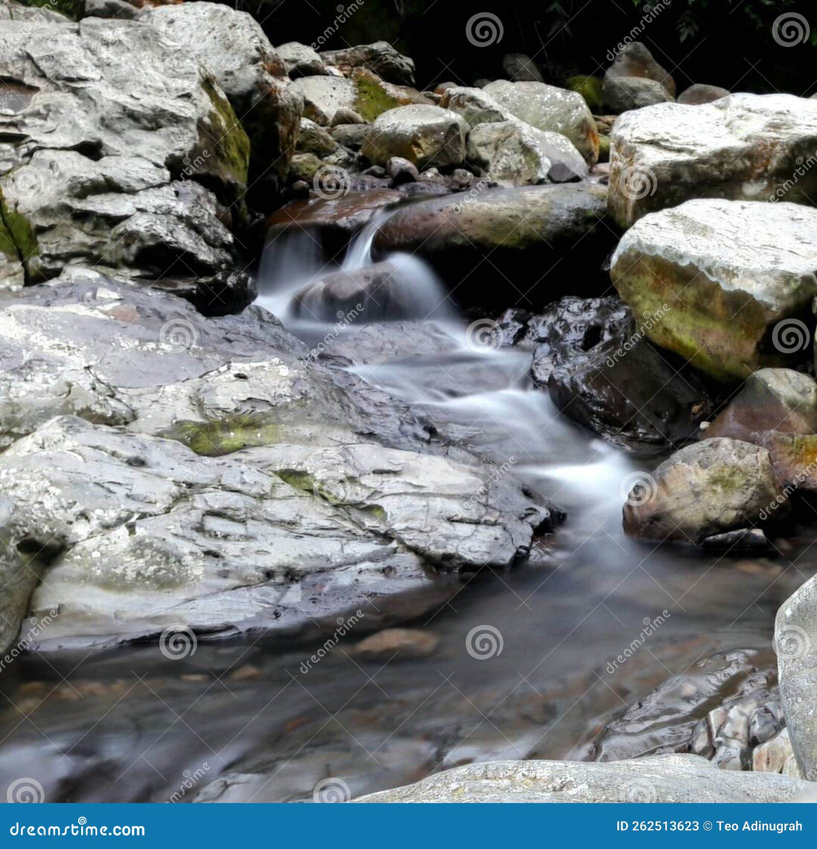 Small Stream in the Waterfall Area Stock Image - Image of stream ...