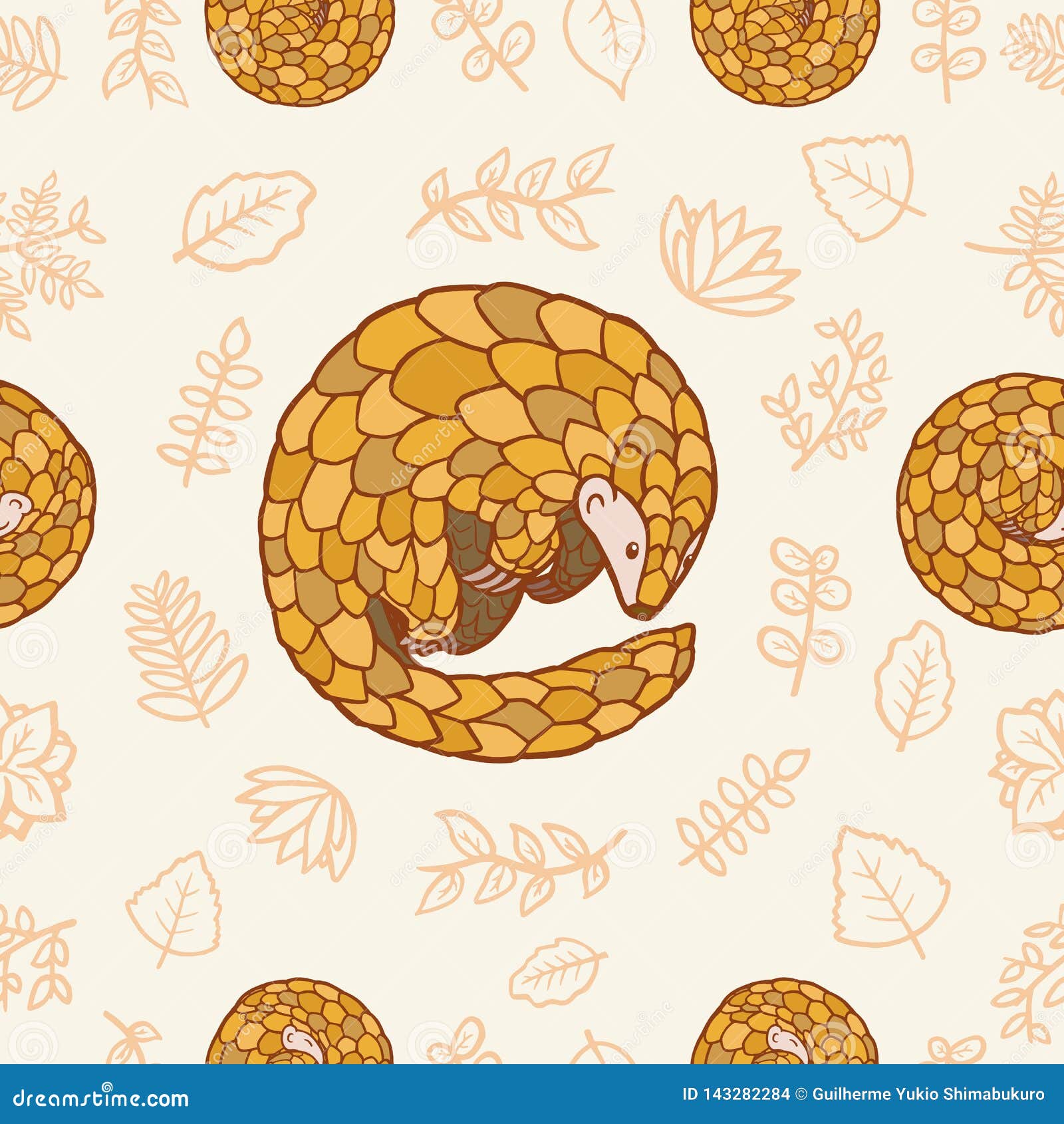 Pangolin Between Leaf In Forest Drawing Illustration Cartoon Vector ...