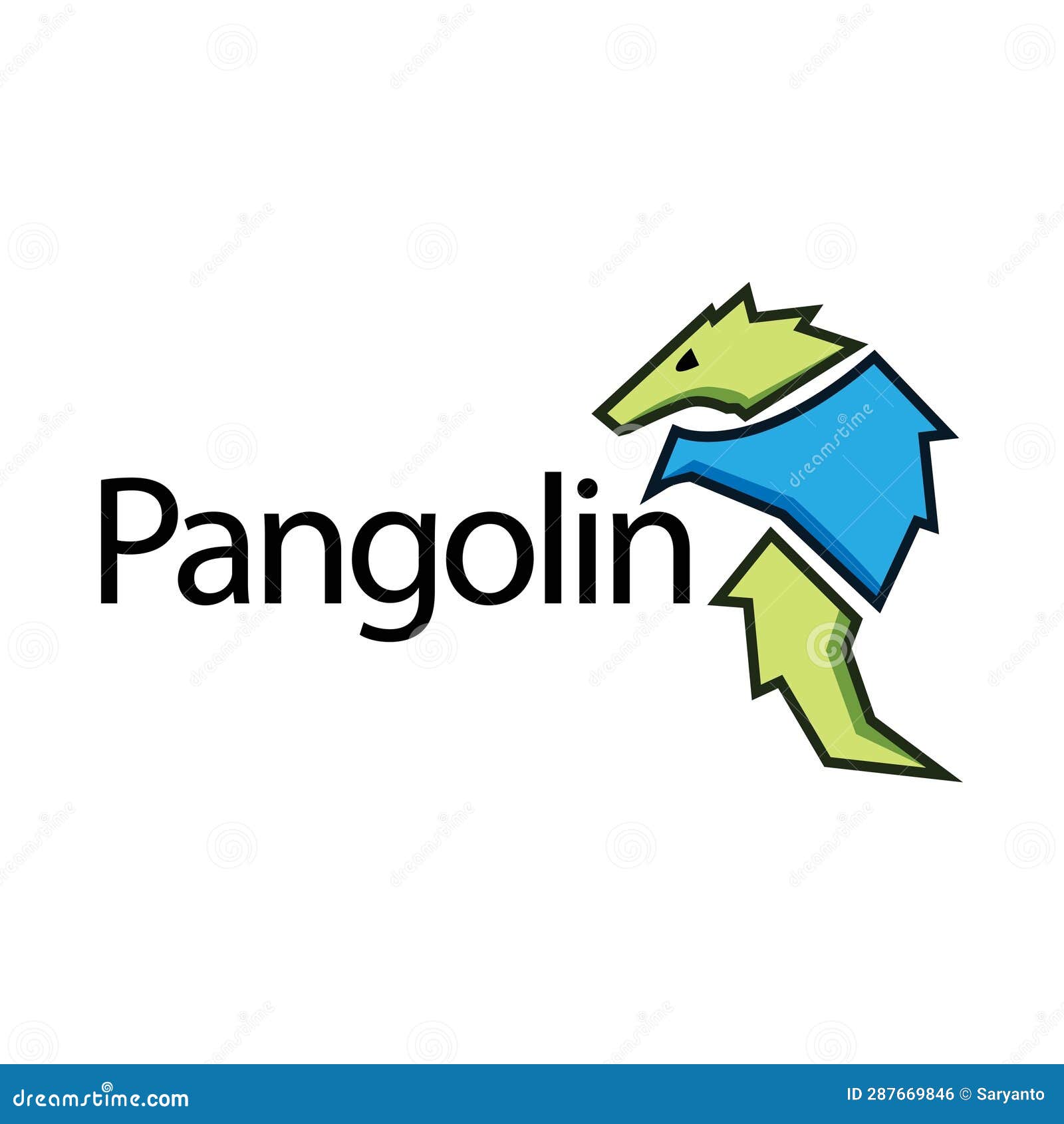 Pangolin Logo Isolated On A Yellow Background Cartoon Vector ...