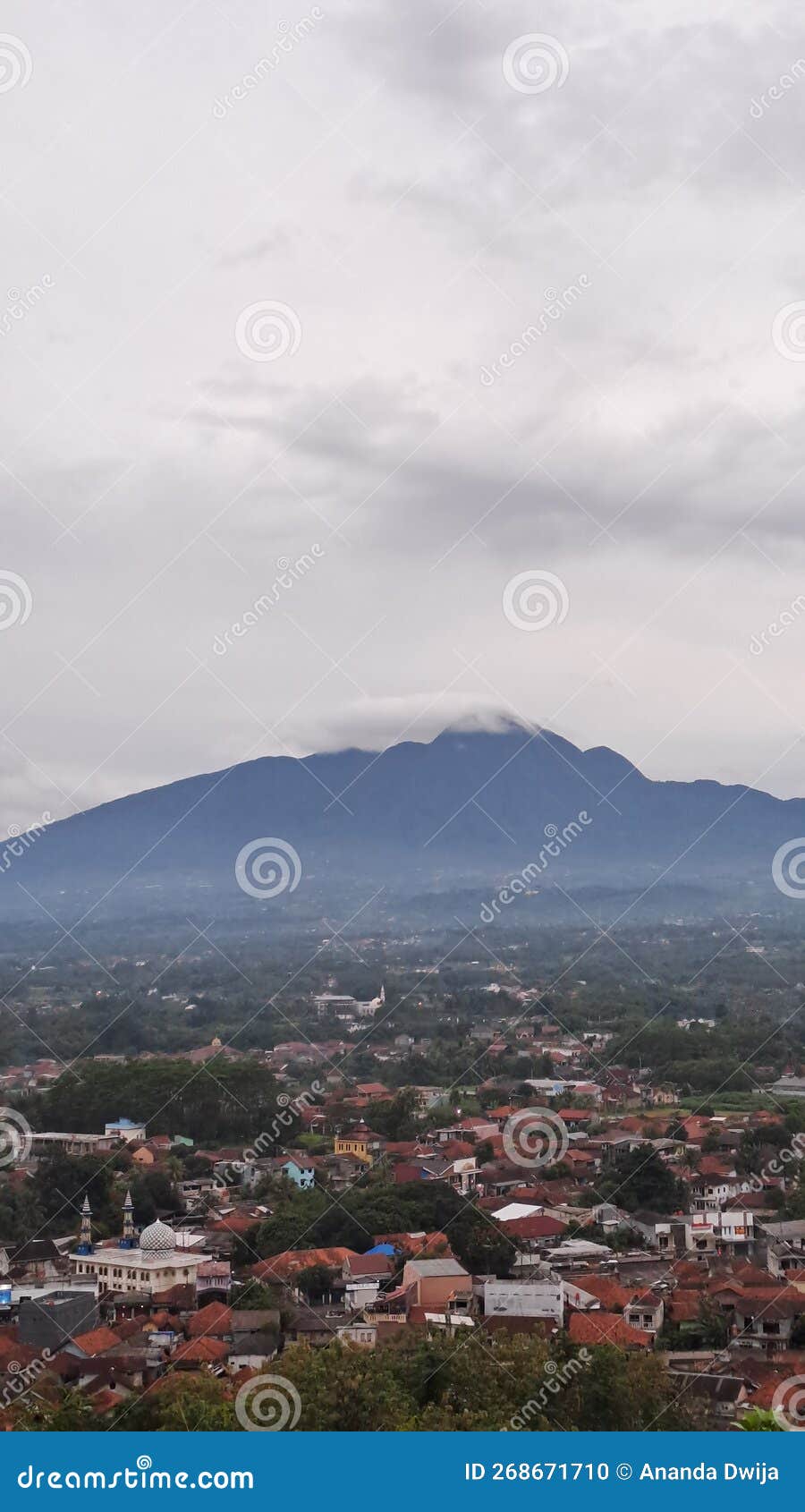 Pangrango Mountain Potrait View in Bogor with City View Stock Photo ...