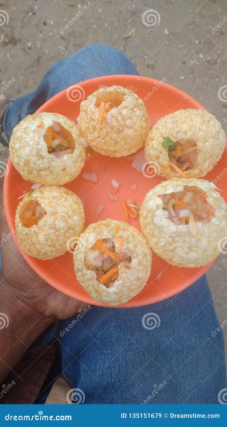 Pani poori stock image. Image of rood, pani, food, poori - 135151679