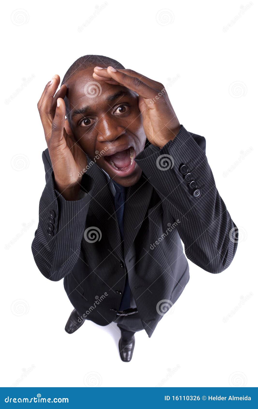 Panic from an African Businessman Stock Photo - Image of handsome ...