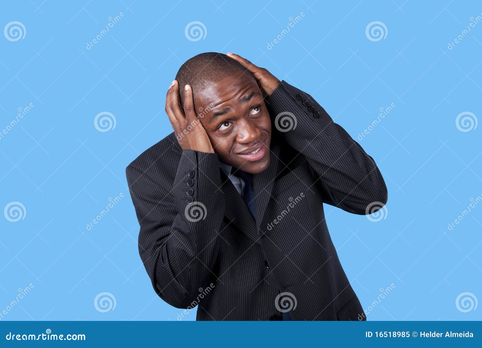 Panic from an African Businessman Stock Image - Image of manager ...