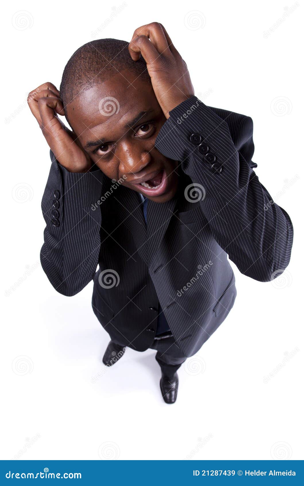 Panic from an African Businessman Stock Image - Image of humor ...