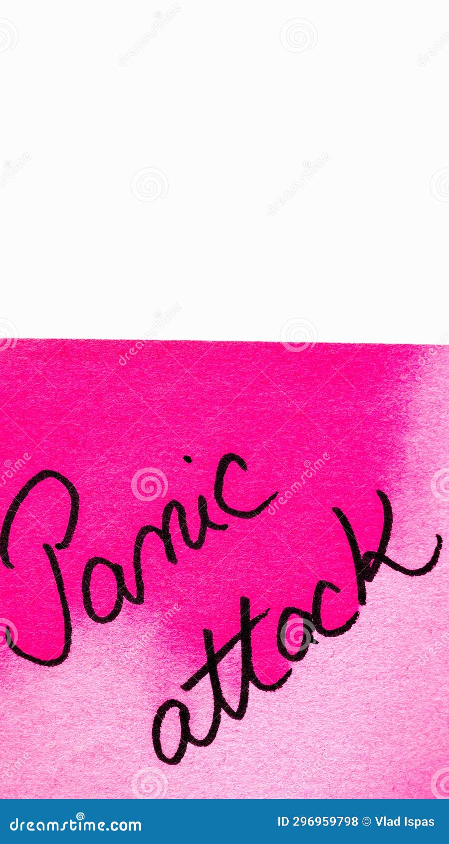 Panic Attack Handwriting Text Close Up Isolated on Pink Paper with Copy ...