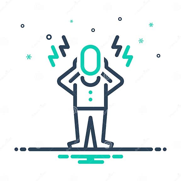 Mix Icon for Panic Attack, Panic and Anxiety Stock Vector - Illustration of dementia, aggression ...