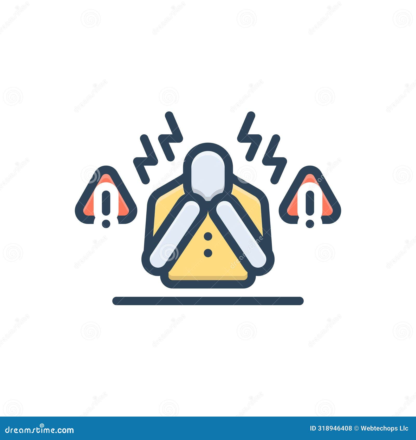 Color Illustration Icon for Panic Attack, Panic and Attack Stock Vector ...