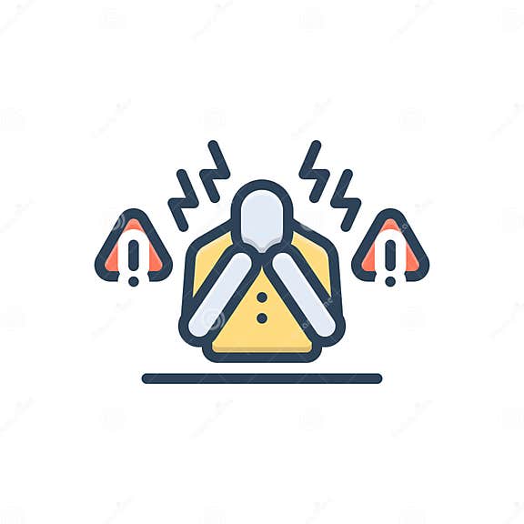 Color Illustration Icon for Panic Attack, Panic and Attack Stock Vector ...