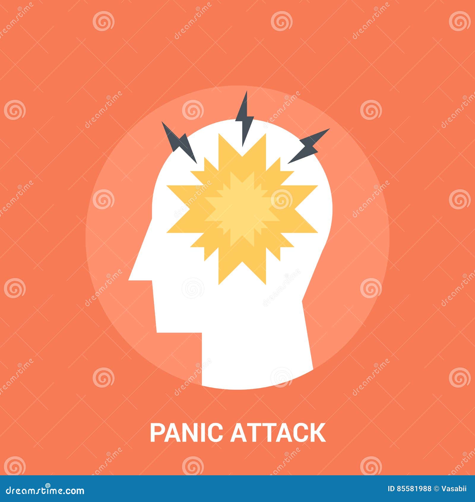 Panic attack icon concept stock vector. Illustration of logo - 85581988