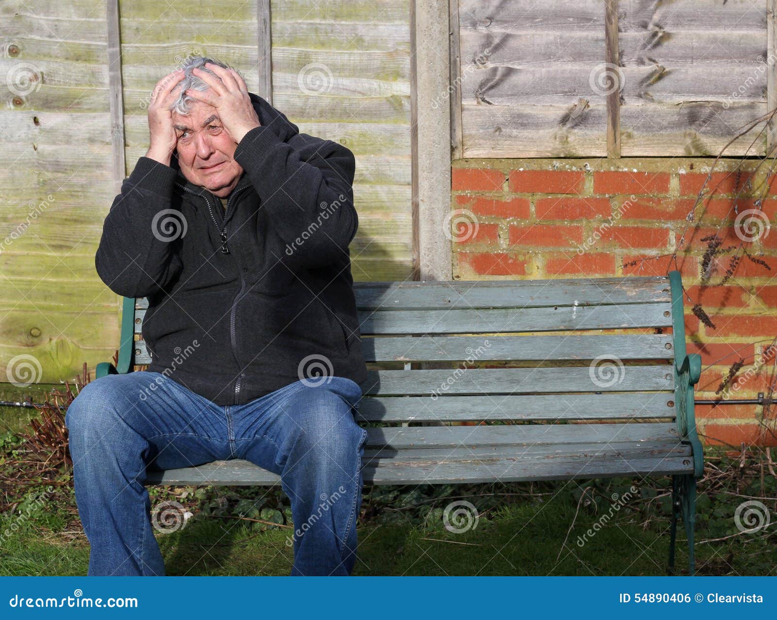 Panic Attack Man on a Bench. Stock Photo - Image of pressure, sitting ...