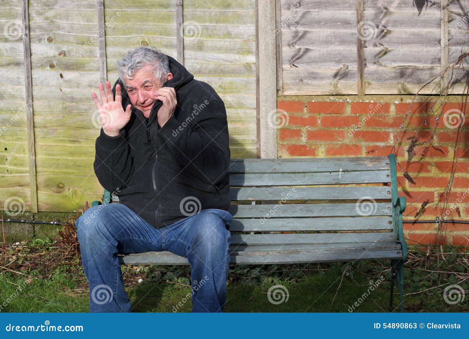 Panic Attack Man on a Bench. Stock Image - Image of panic, pressure ...