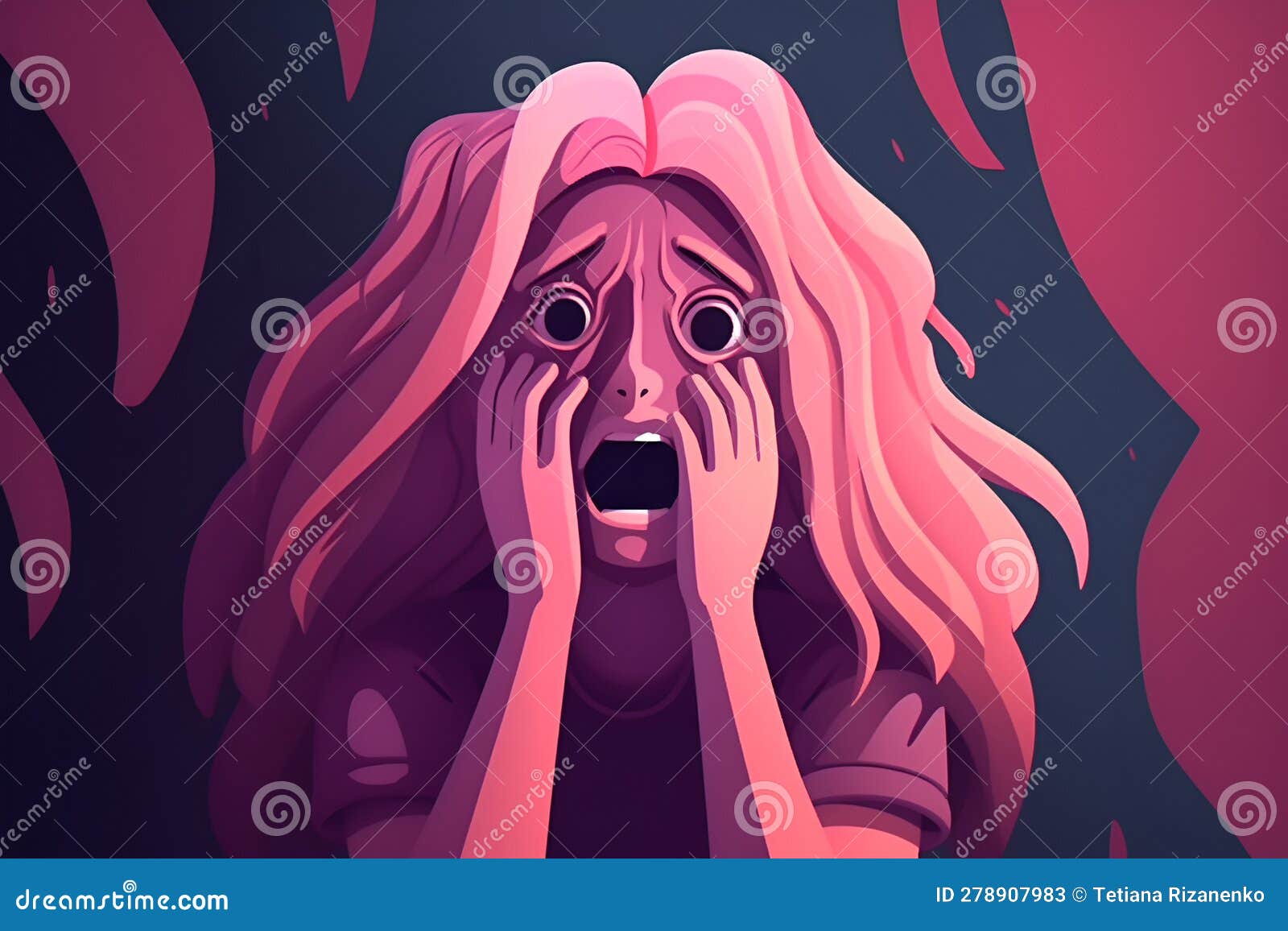 Panic Attack and Mental Disorder Concept Creative Illustration. AI ...