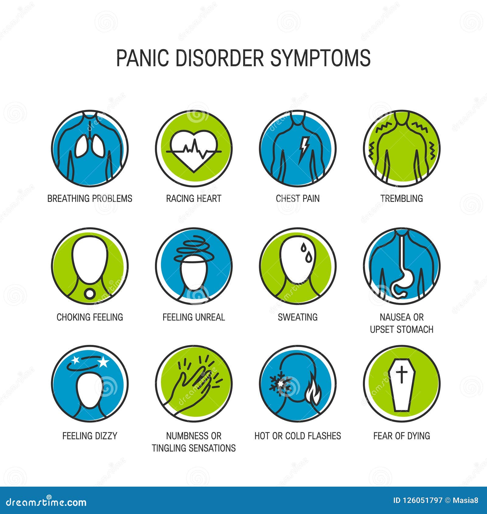 Panic Attack Symptoms Vector Stock Illustration - Illustration of ...
