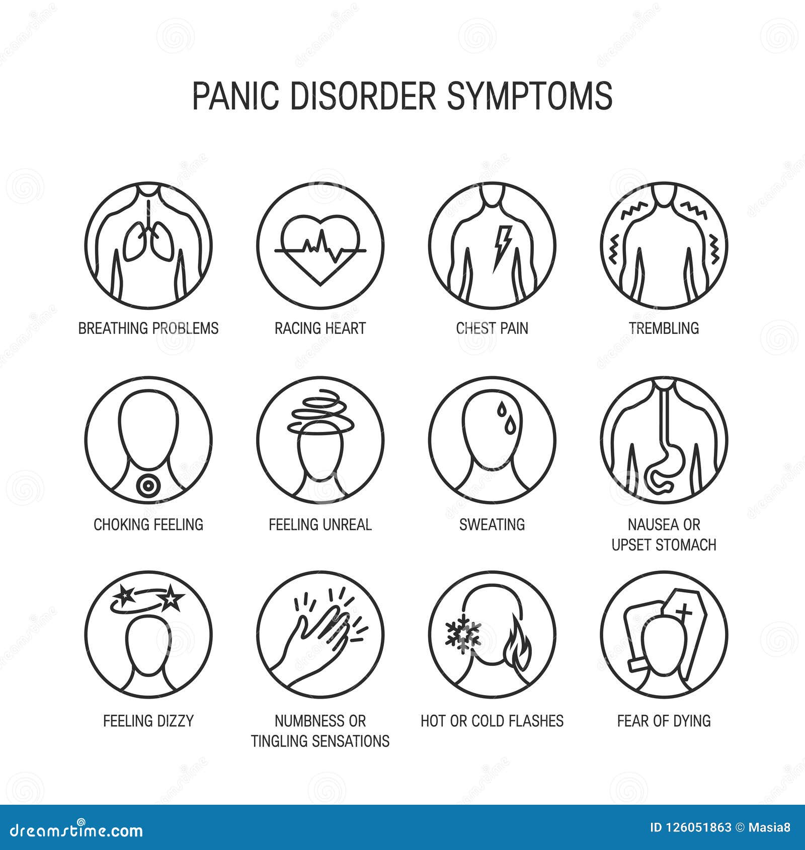 Panic Attack Symptoms Vector Stock Illustration - Illustration of ... Panic Attack Symptoms Vector Stock Illustration - Illustration of ...