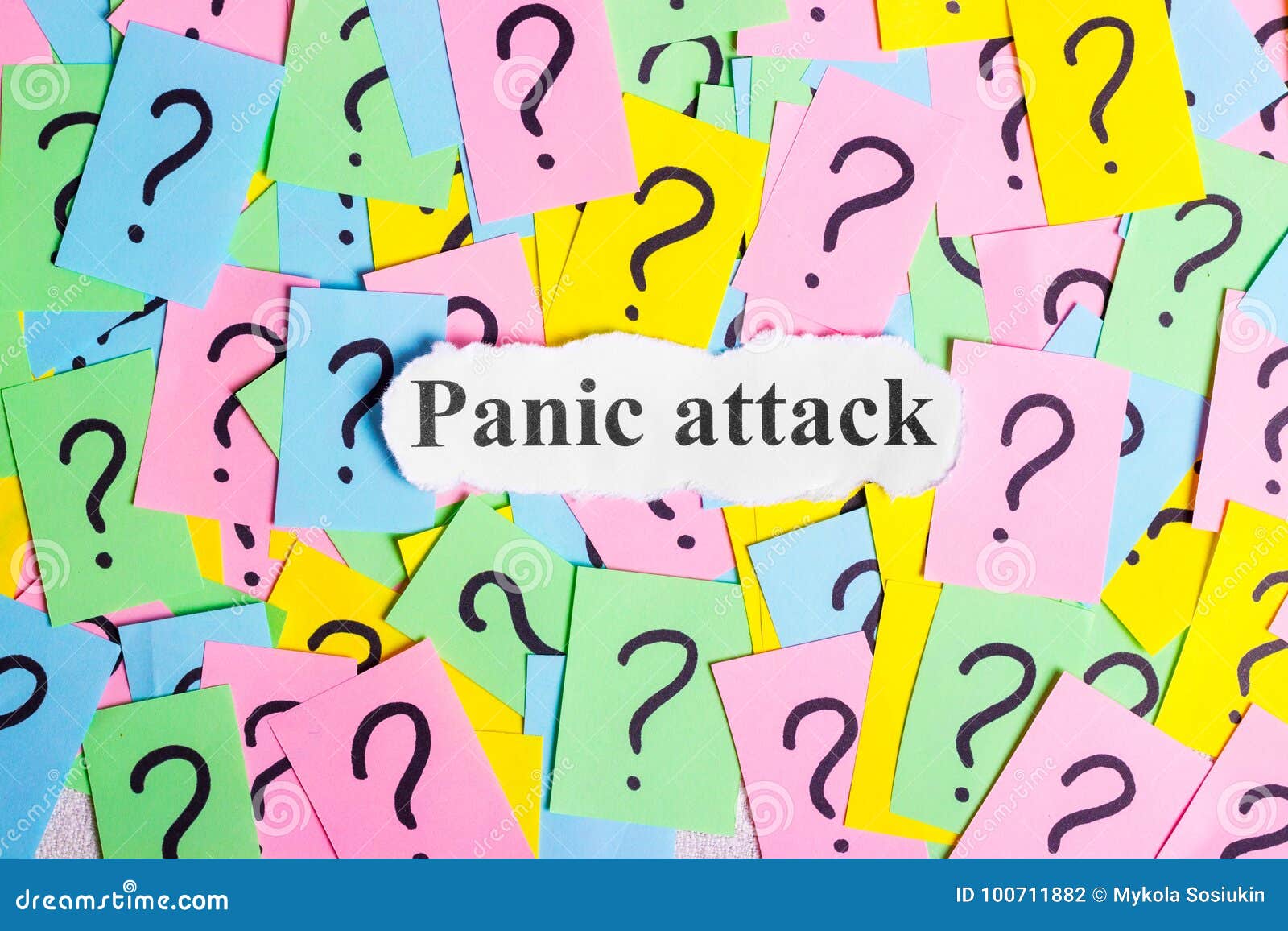 Panic Attack Syndrome Text on Colorful Sticky Notes Against the ...