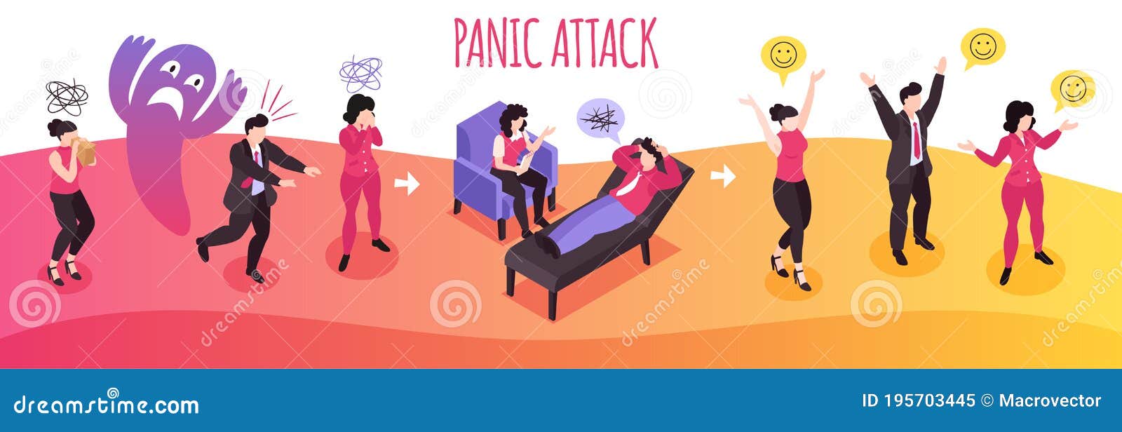 Panic Attack Therapy Composition Stock Vector - Illustration of mind ...