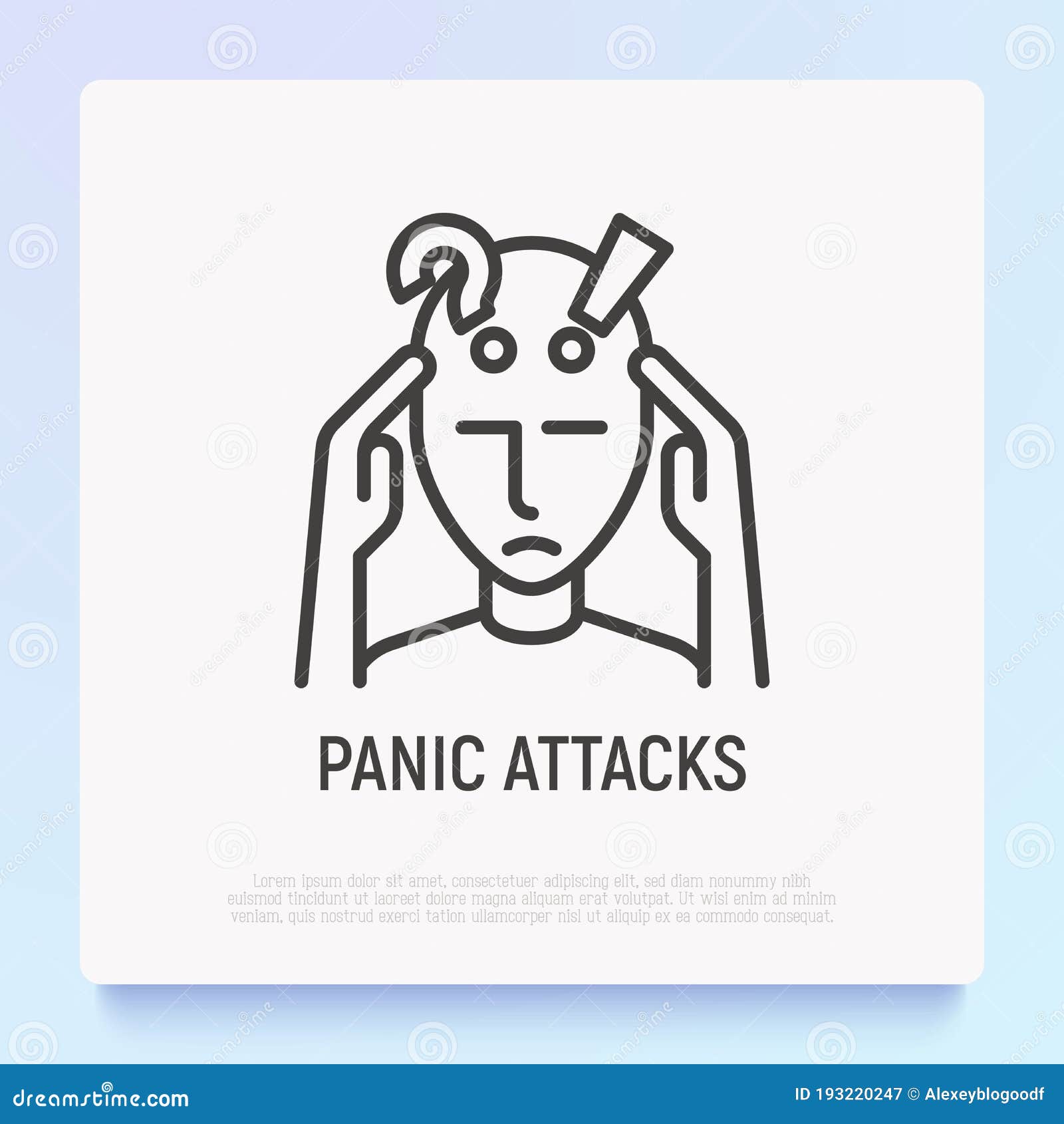 Panic Attack Thin Line Icon. Modern Vector Illustration of Person in ...