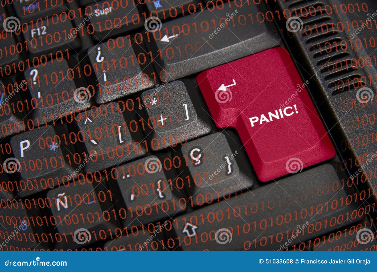 Panic in black keyboard stock photo. Image of electronics - 51033608