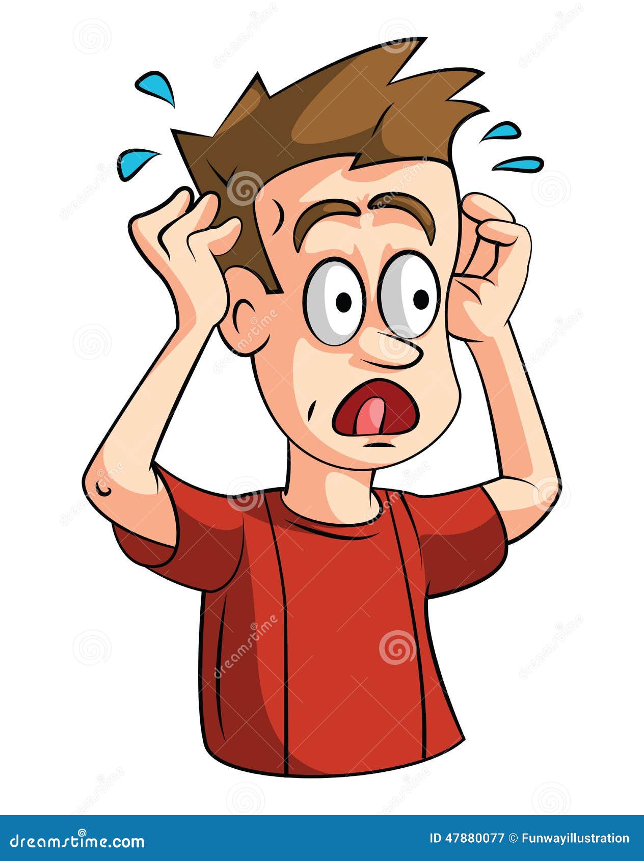 Panic Boy stock vector. Illustration of surprise, funny - 47880077