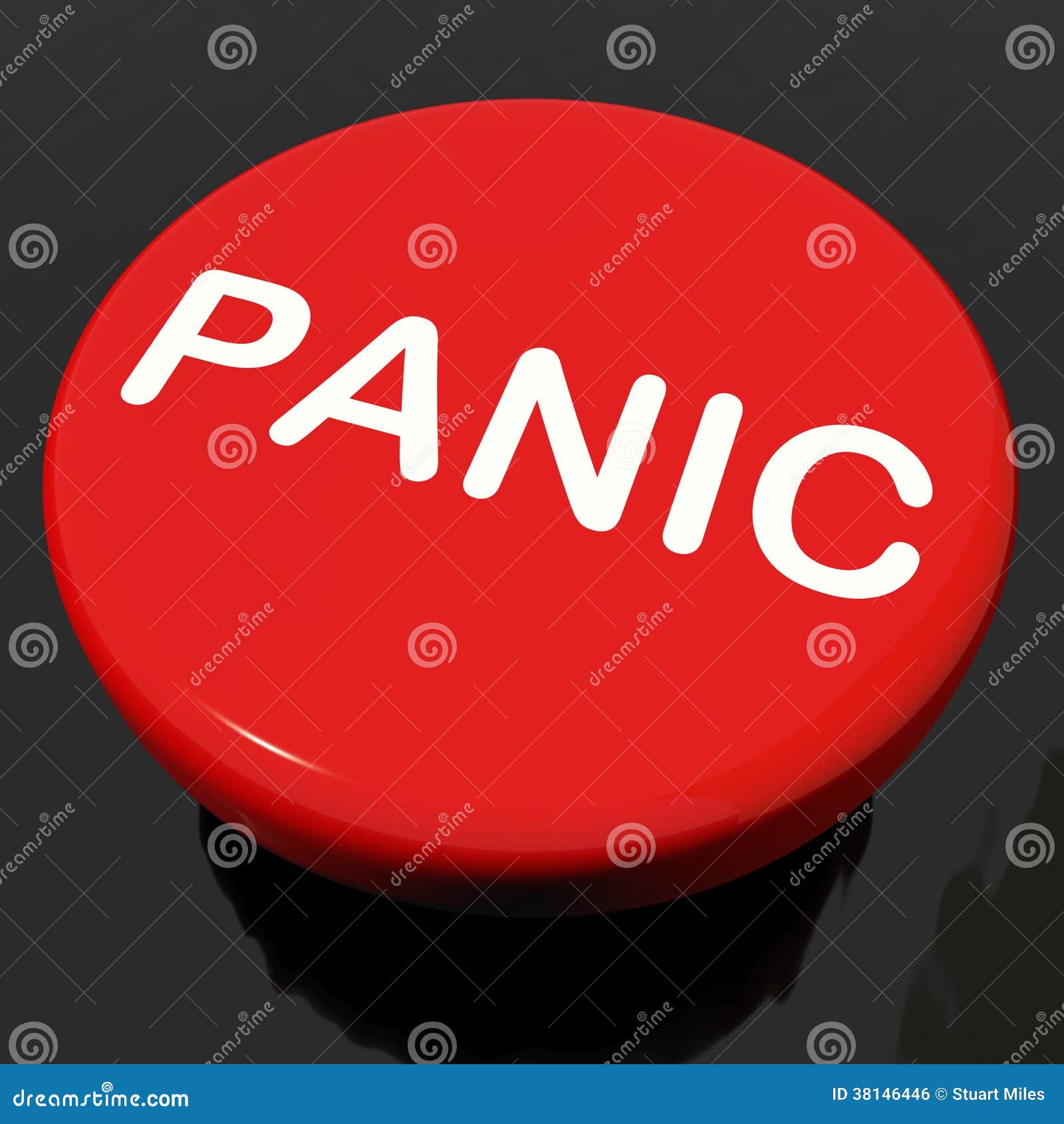 Panic Button Shows Anxiety Panicking Distress Stock Illustration ...