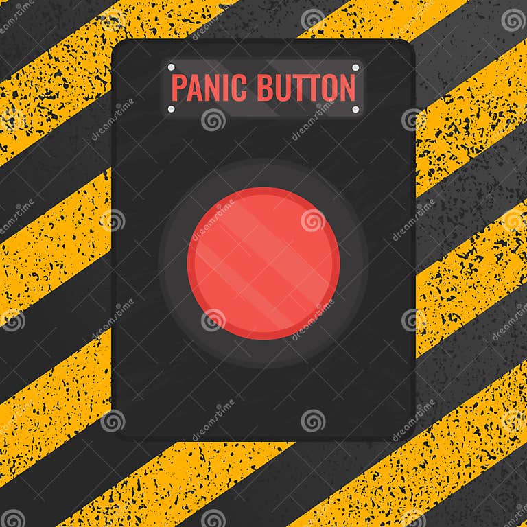 Panic Button Sign on Yellow Striped Background Stock Vector ...