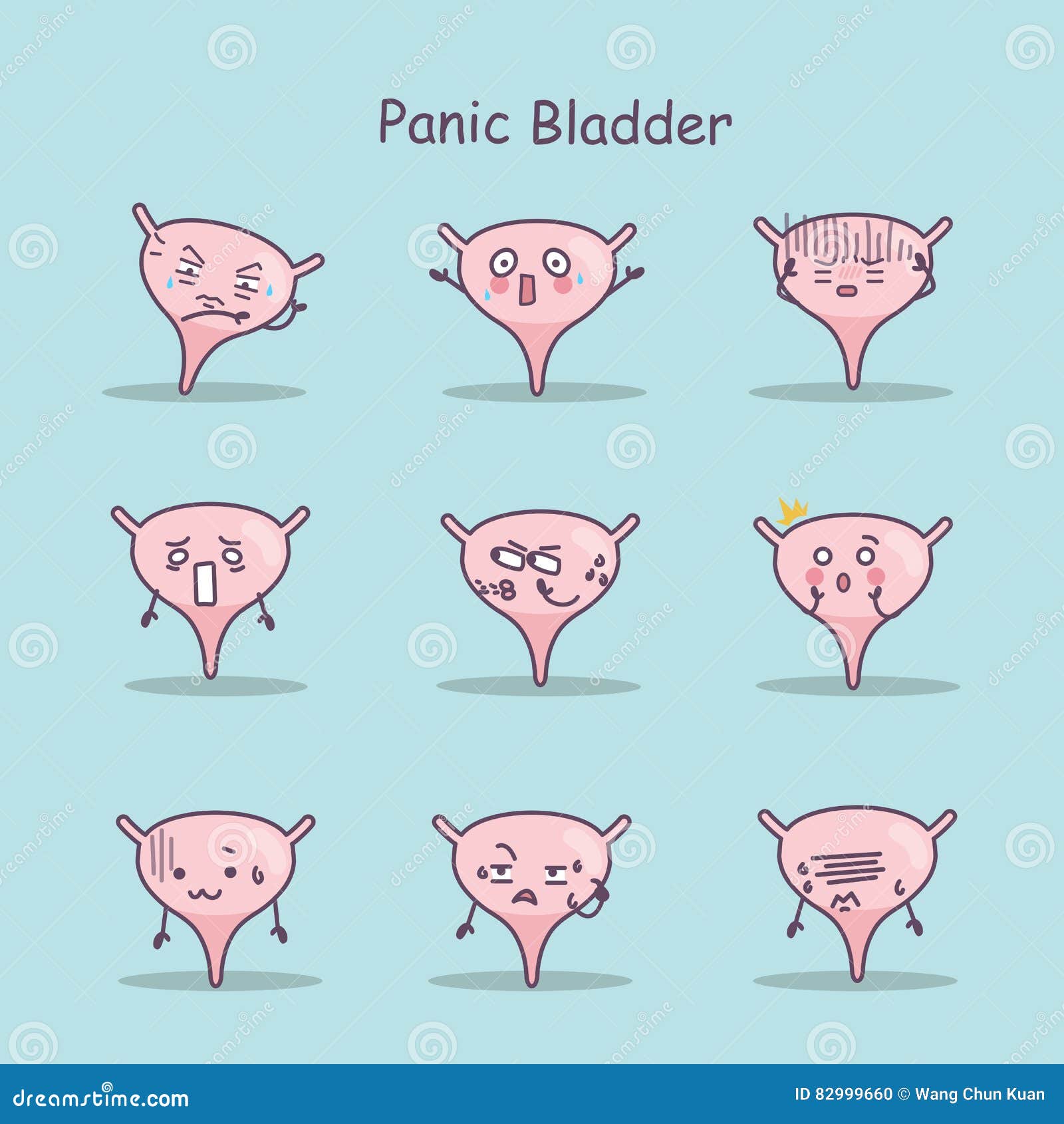 Panic cartoon bladder stock vector. Illustration of design - 82999660
