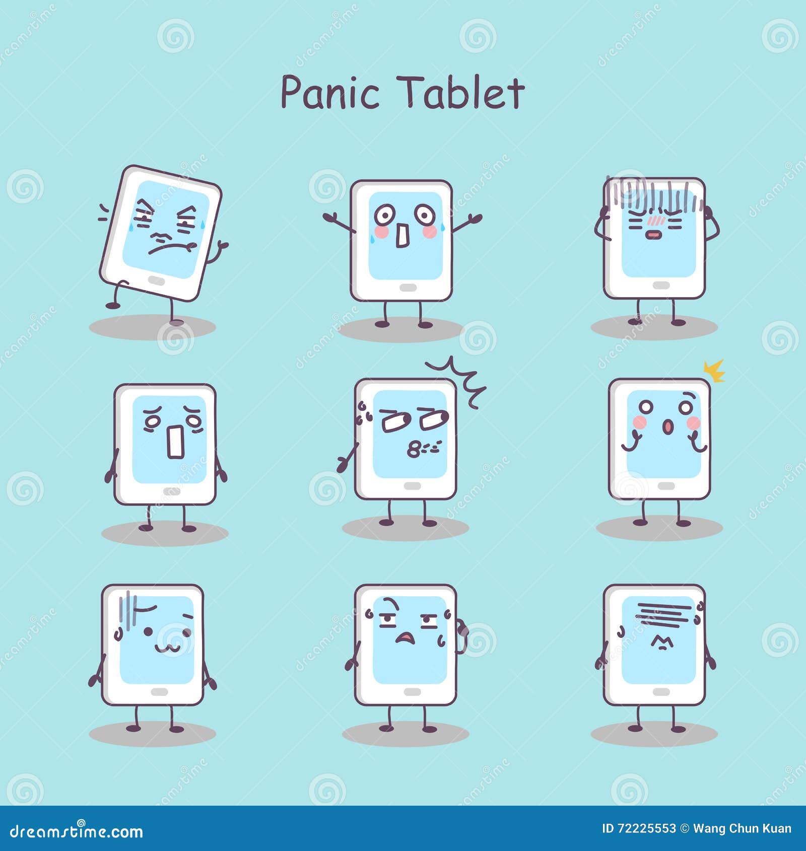 Panic Cartoon Digital Tablet Pc Stock Vector - Illustration of ...