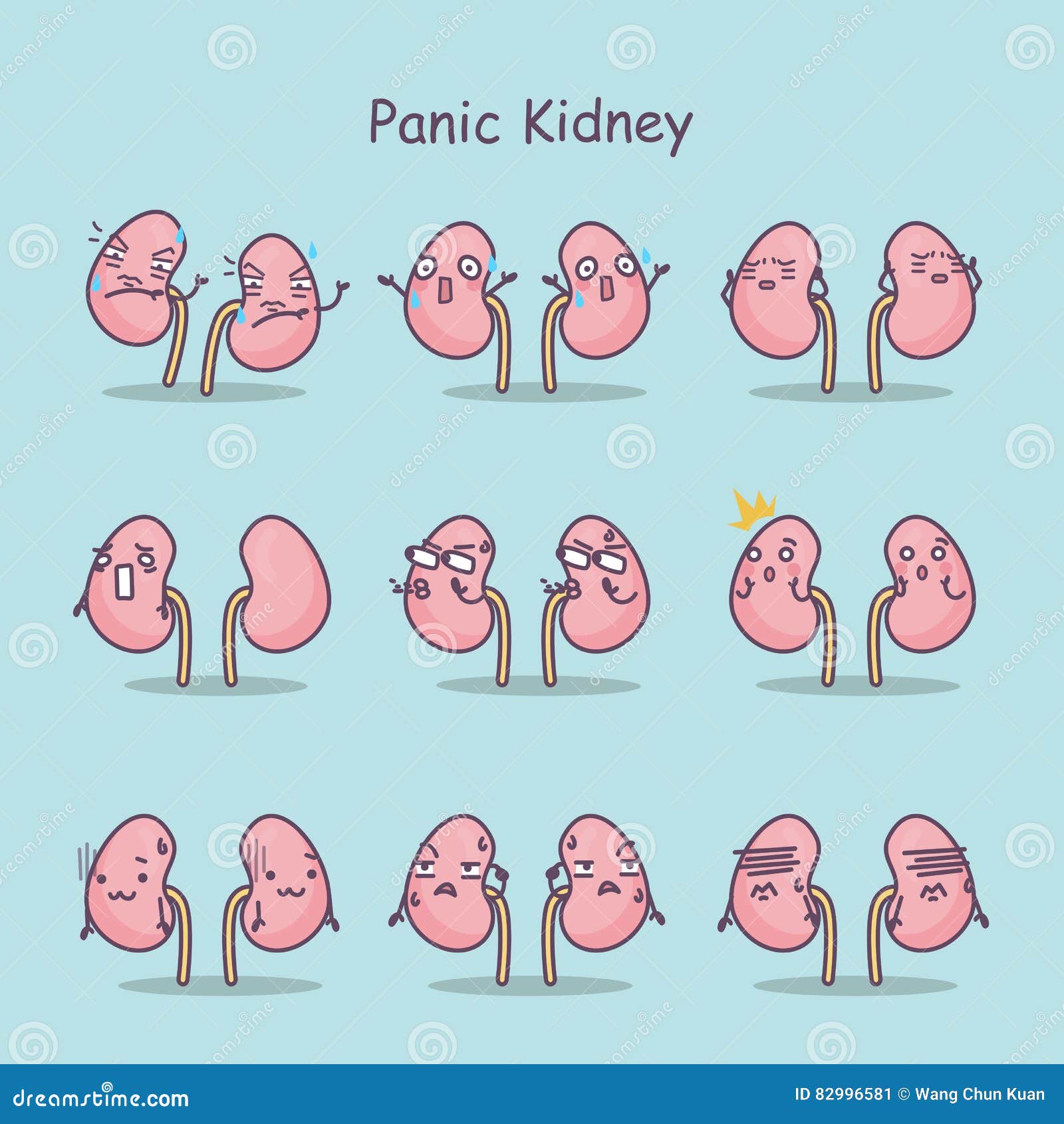 Panic Cartoon Stomach Set | CartoonDealer.com #71648305