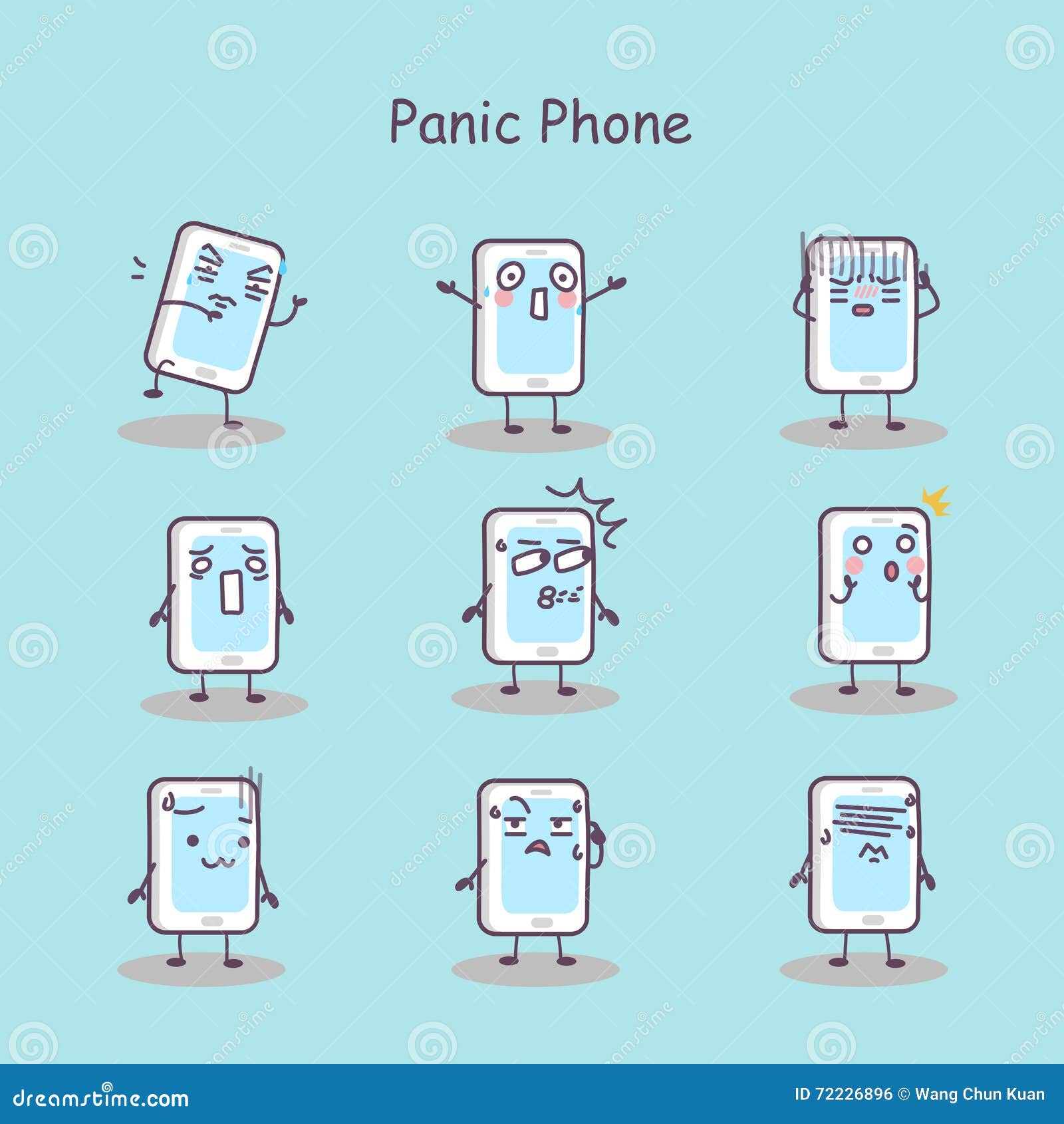 Panic cartoon smart phone stock illustration. Illustration of cellular ...