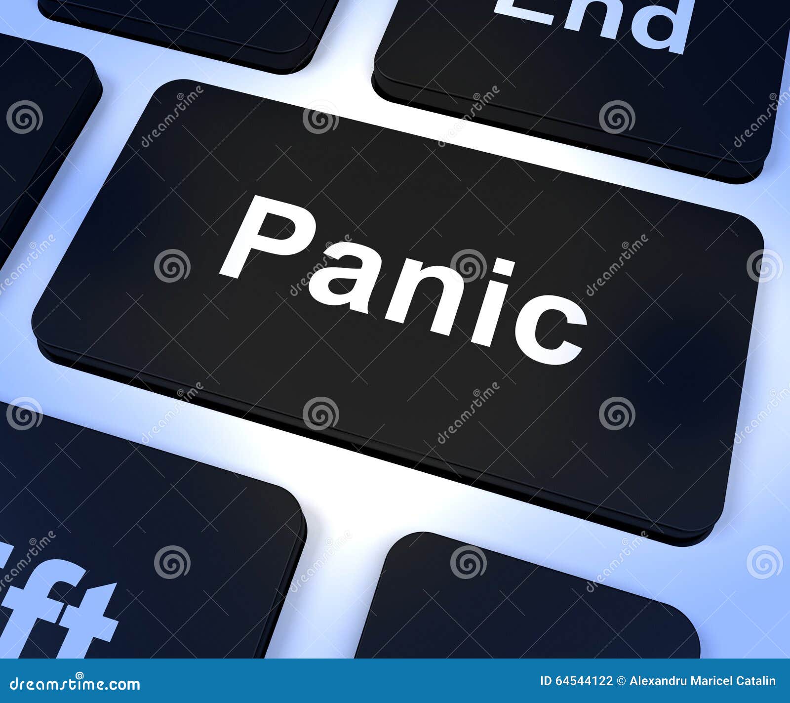 Panic Computer Key Showing Anxiety Stress and Hysteria Stock Photo ...