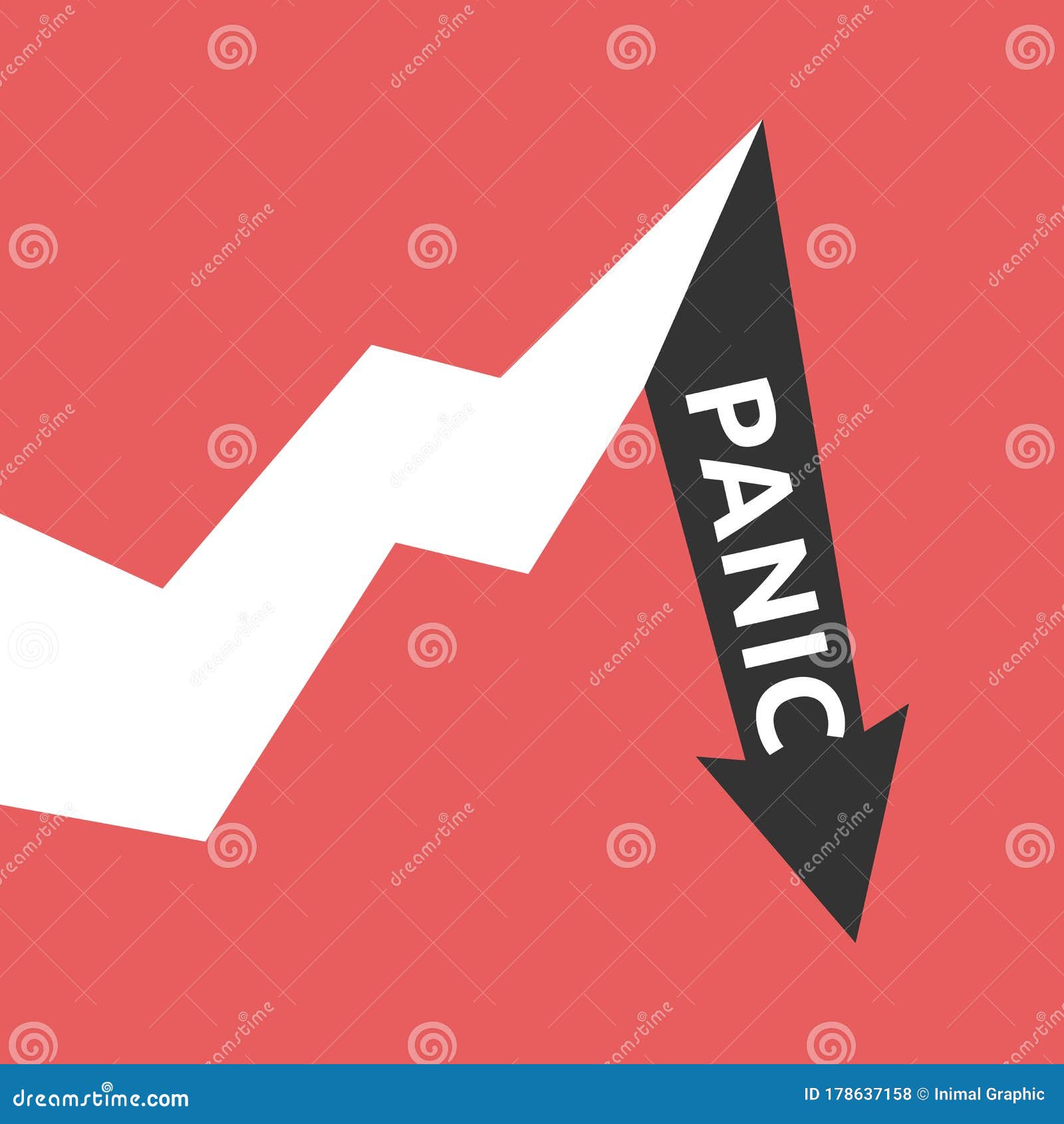 Panic Decrease, Crisis, Fear Stock Vector - Illustration of effect ...