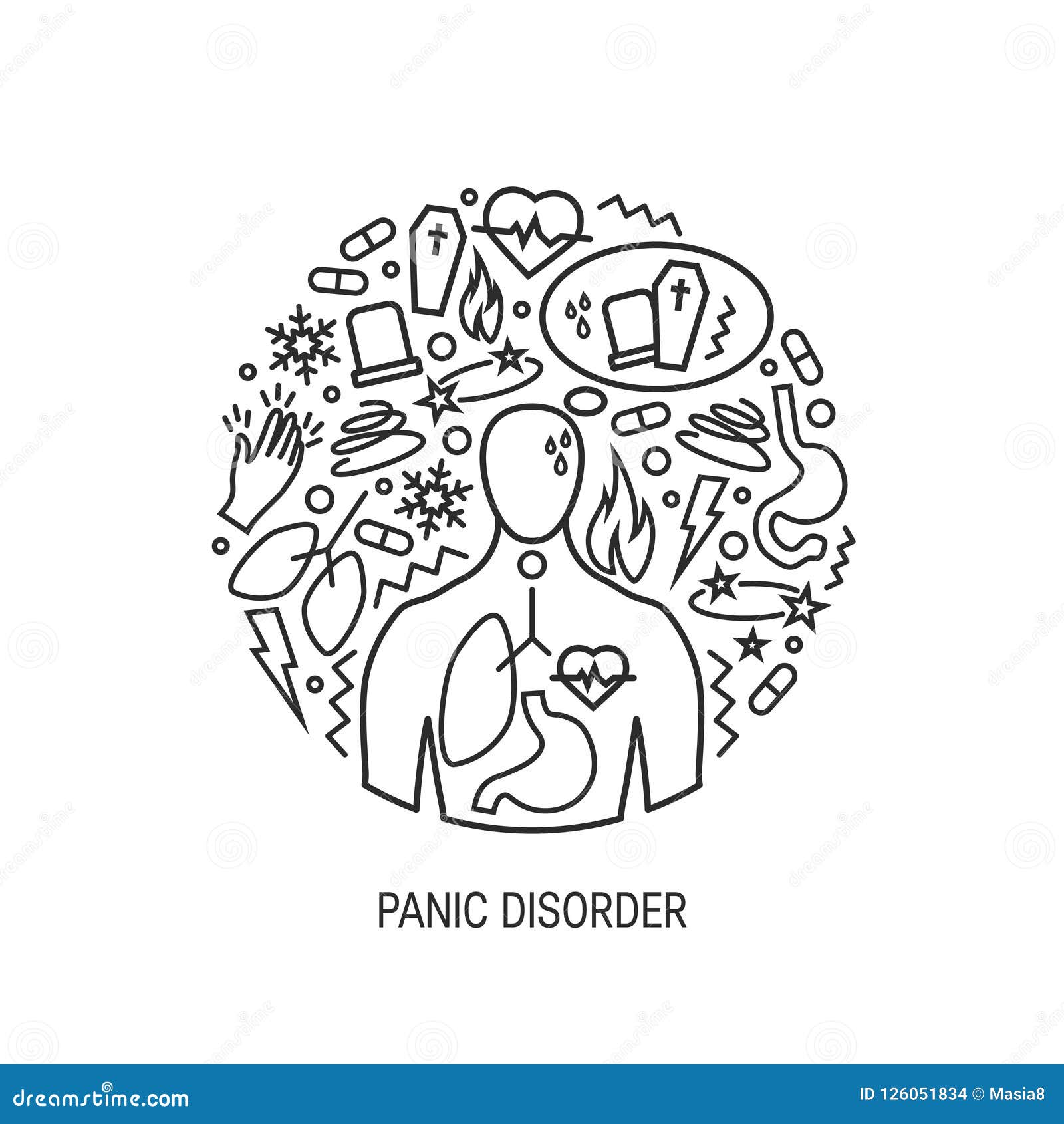Panic Attack Symptoms Vector Stock Illustration - Illustration of ...