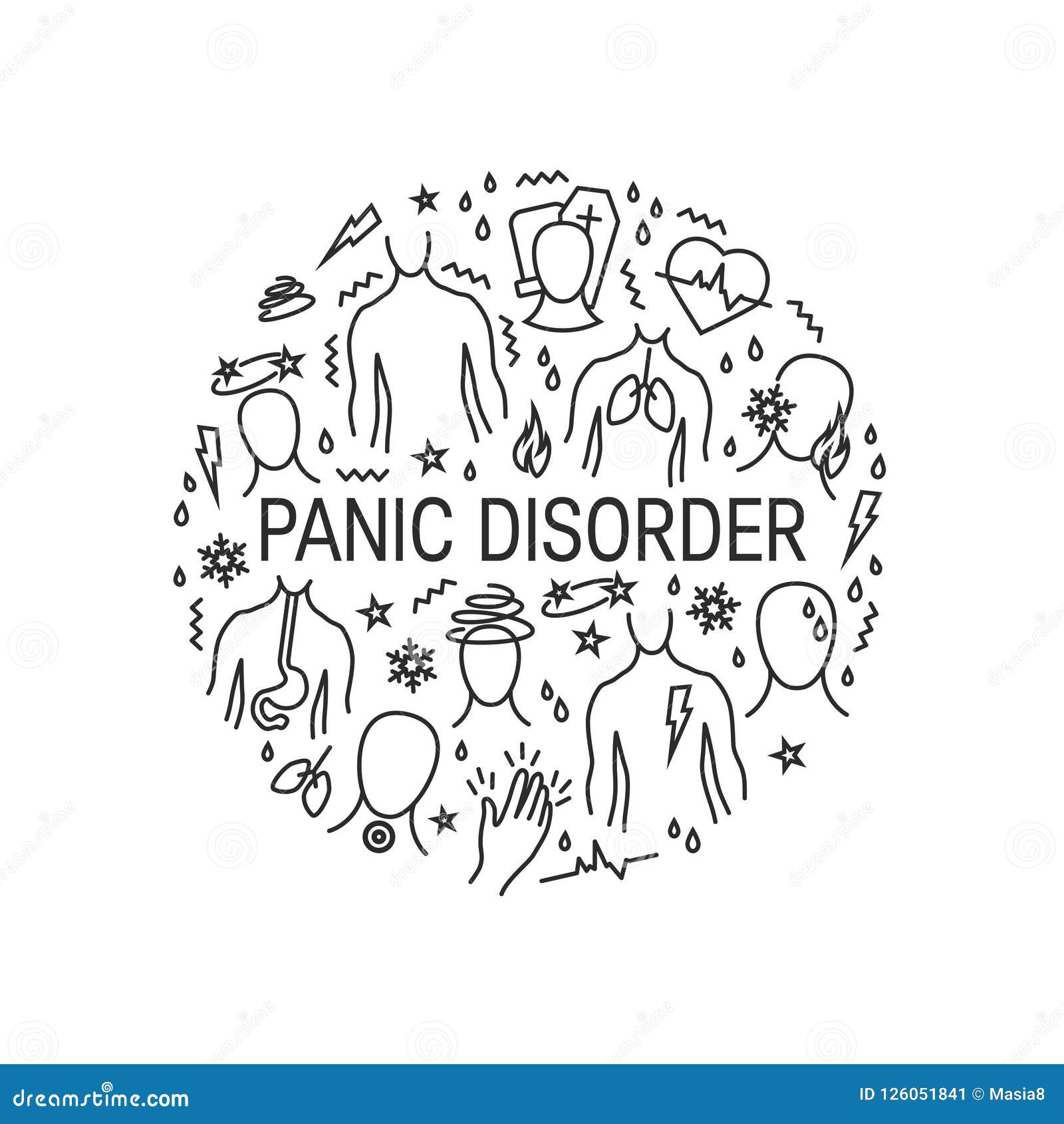 Panic Attack Symptoms Vector Stock Illustration - Illustration of ...