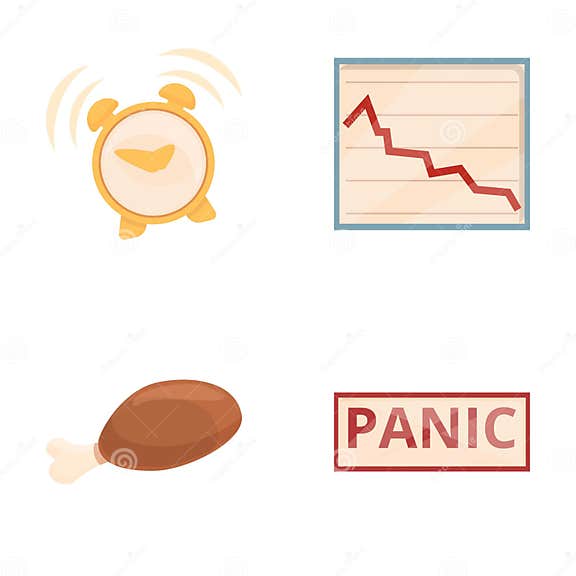 Panic Disorder Icons Set Cartoon Vector. Element of Human Emotion Stock ...