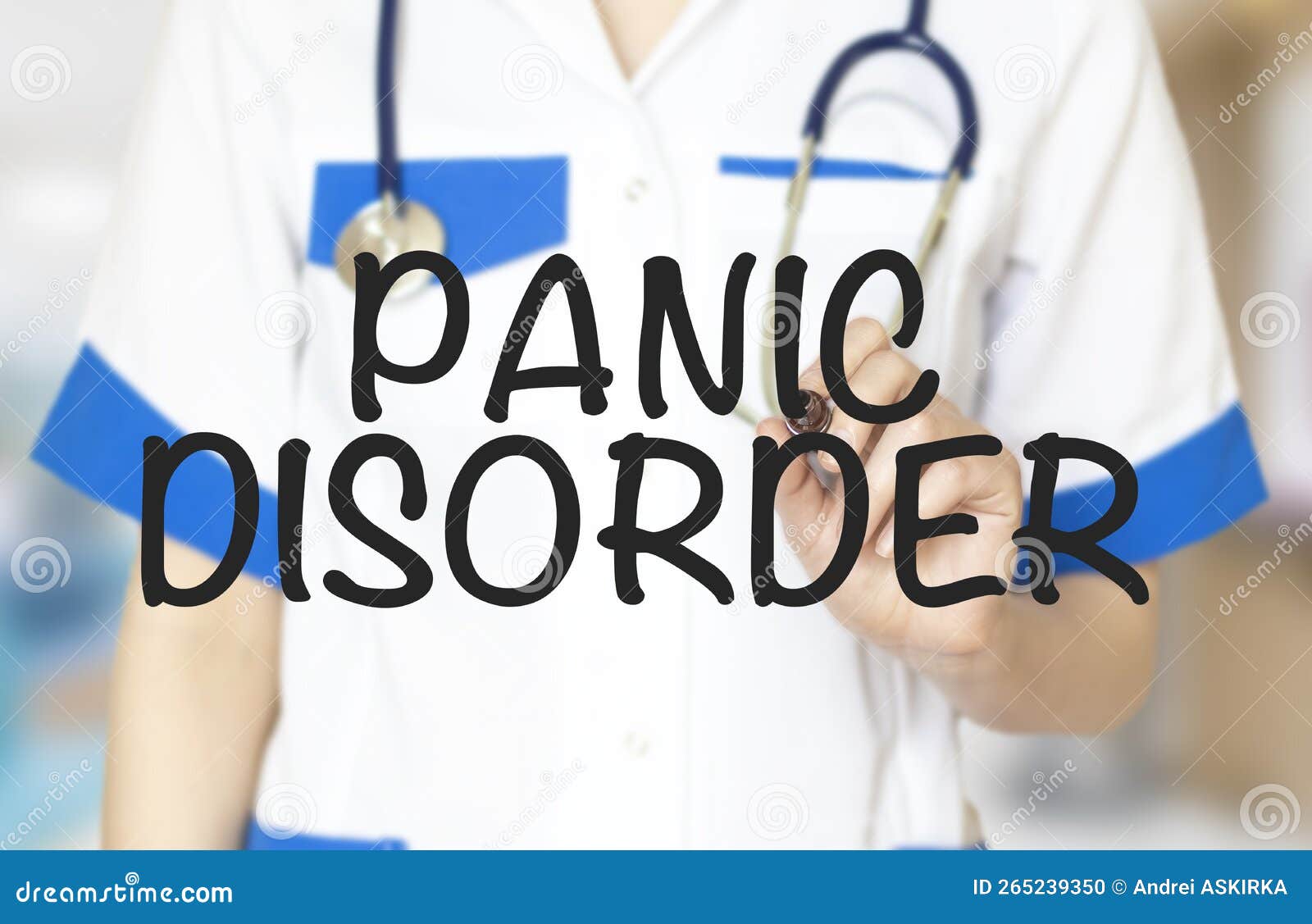 Panic Disorder Words with Marker and Doctor S Hand Stock Illustration ...