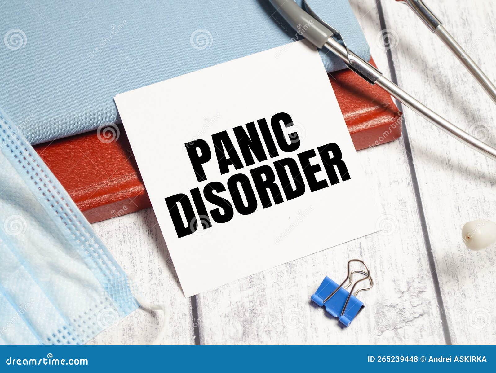 Panic Disorder Words on White Sticker with Mask and Stethoscope Stock ...