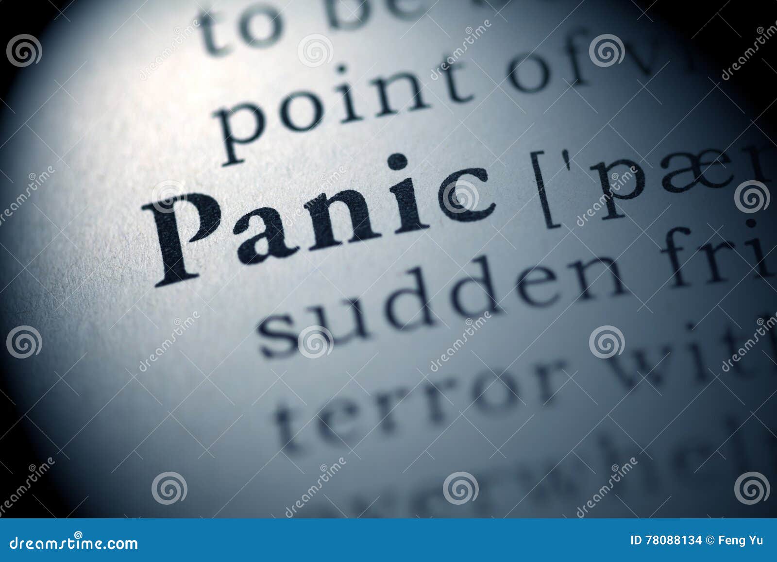 Panic stock photo. Image of dictionary, blue, book, definition - 78088134