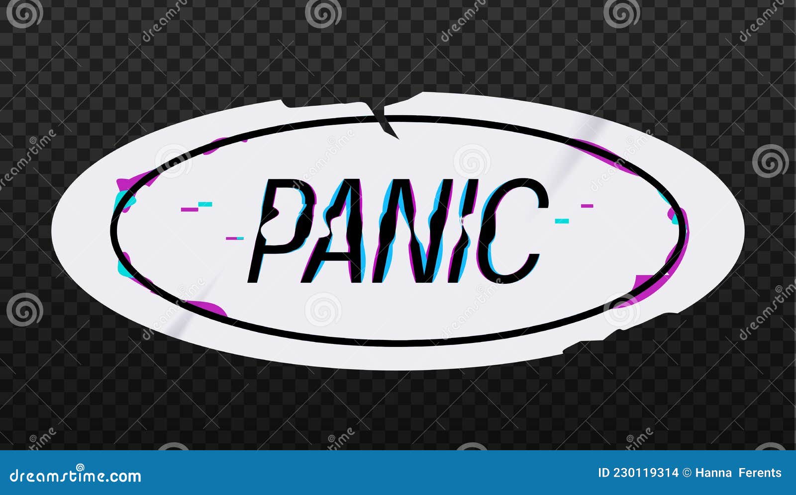 A Panic Grunge Sticker. the Old Template for Modern Designs Stock ...