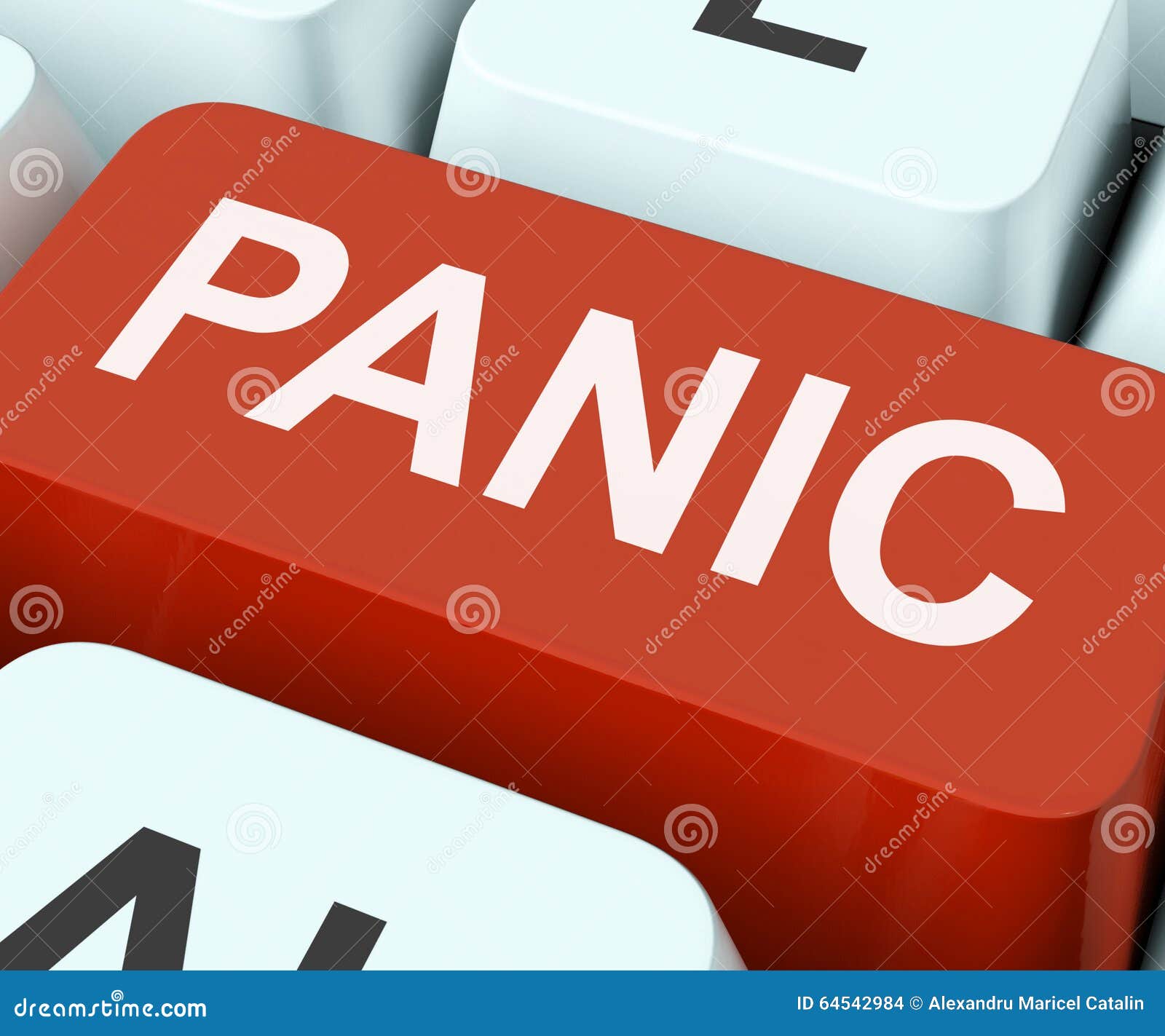Panic Key Shows Panicky Terror or Distress Stock Photo - Image of panic ...