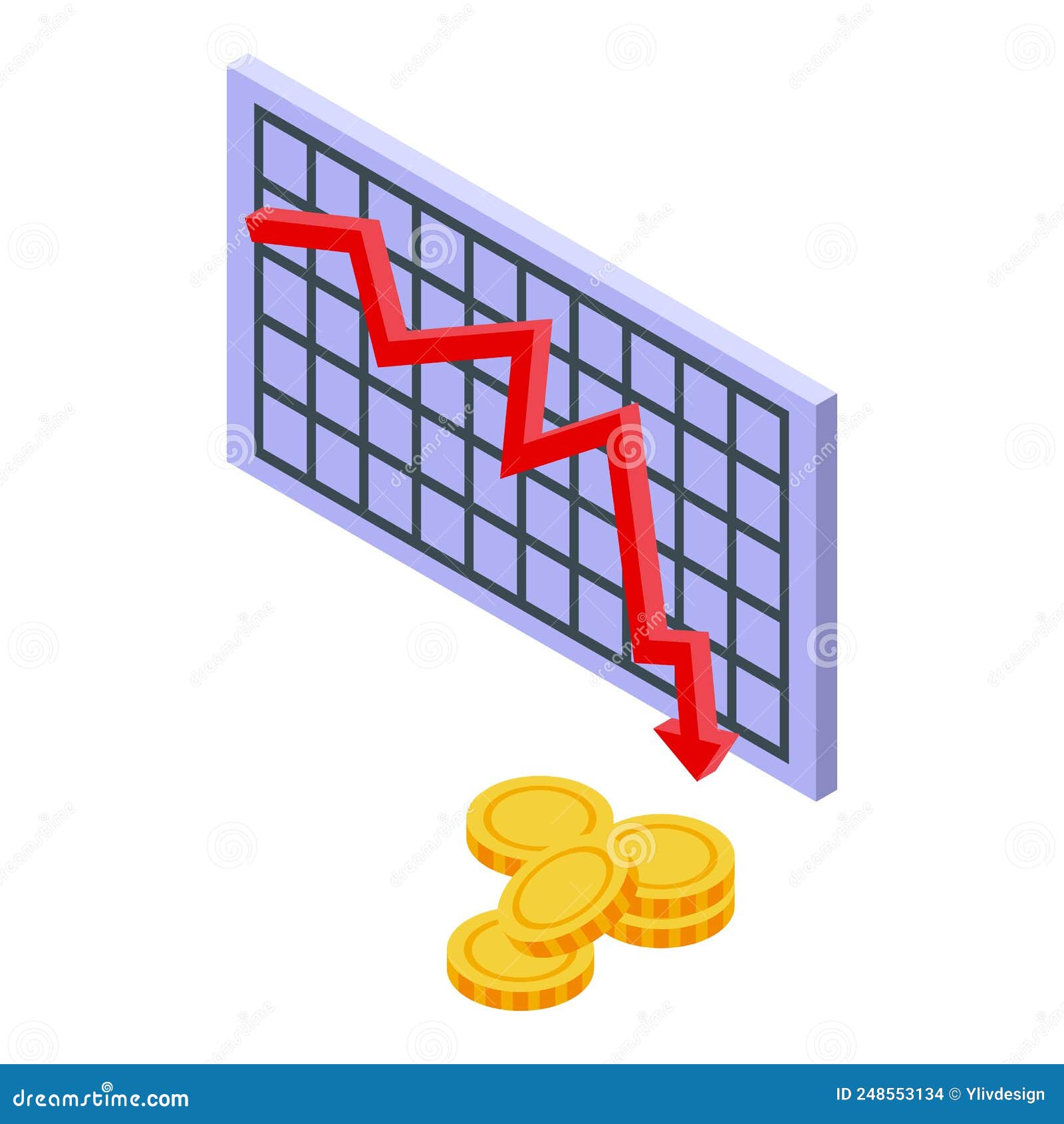 Panic Money Graph Icon Isometric Vector. Sad Anger Stock Vector ...